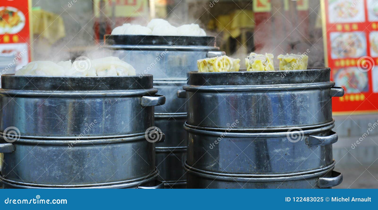 Chinese Dim Sum , in Basket of Bamboo Stock Image - Image of restaurant ...