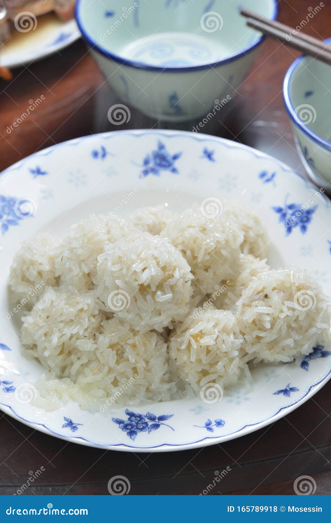 Glutinous Plain Rice Dumpling Stock Photo - Image of round, glutinous ...