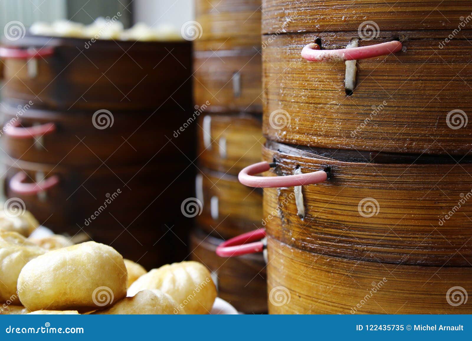 Chinese Dim Sum , in Basket of Bamboo Stock Image - Image of asia ...