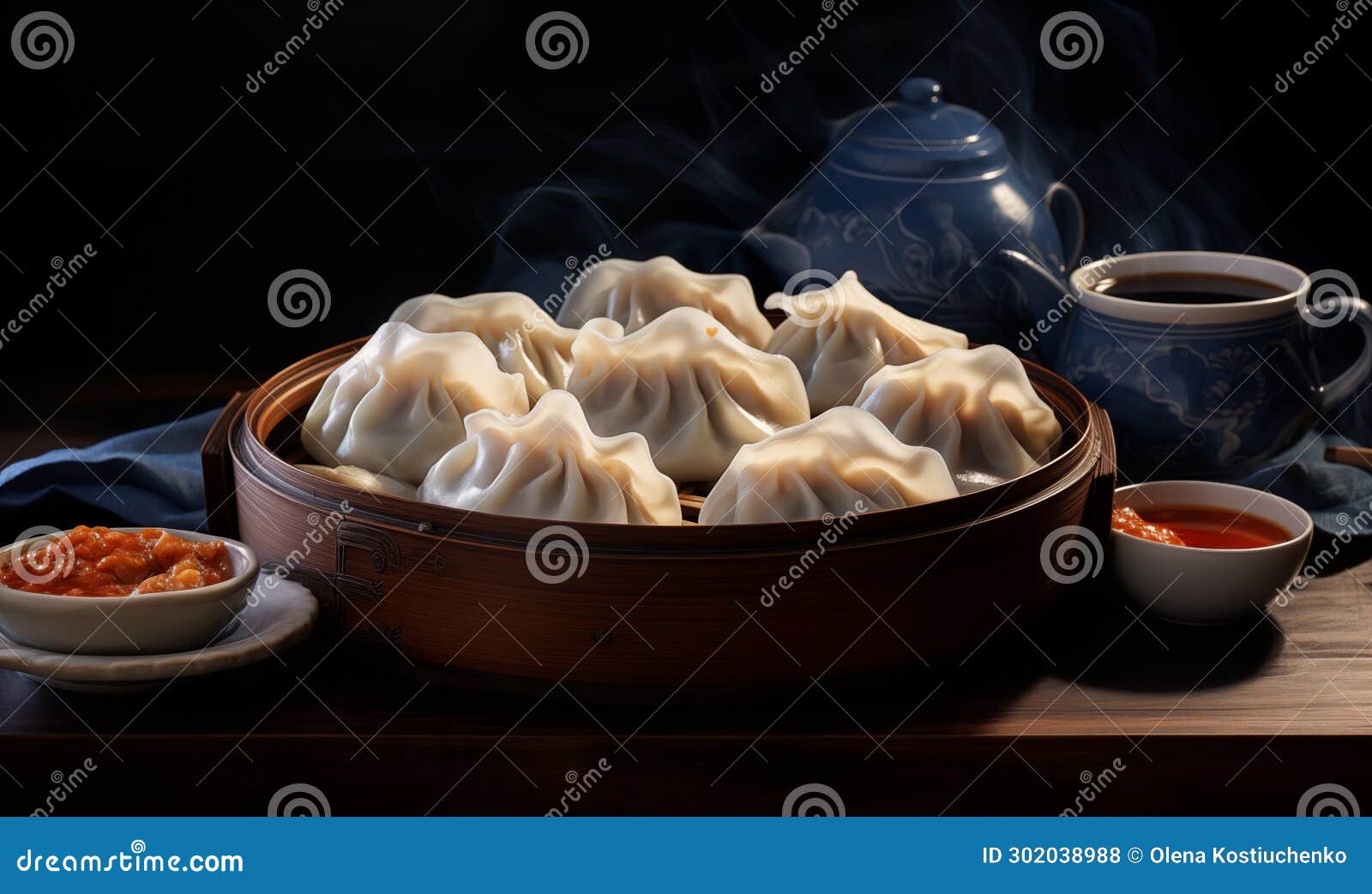 Chinese Dim Sum in the Tray on the Table Stock Photo - Image of healthy ...
