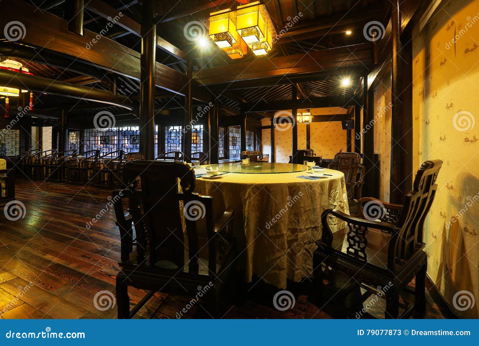 The Chinese dining room stock image. Image of nature - 79077873