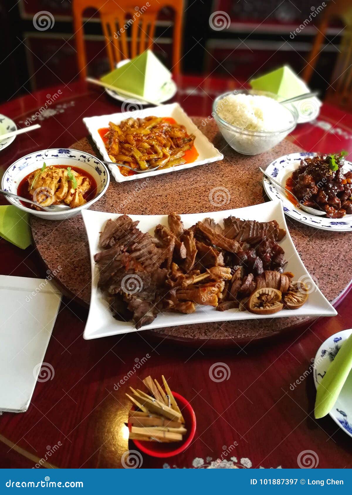 Chinese dinner stock image. Image of restaurant, food - 101887397