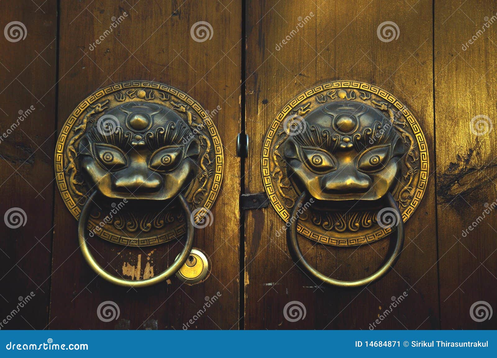 Chinese Door Guardian Handle For Protection Royalty-Free Stock Photo ...