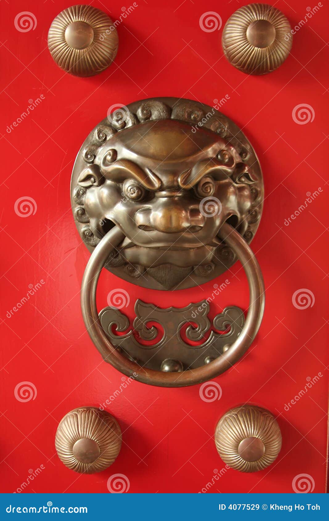 Chinese Door Guardian Handle for Protection Stock Image - Image of ...