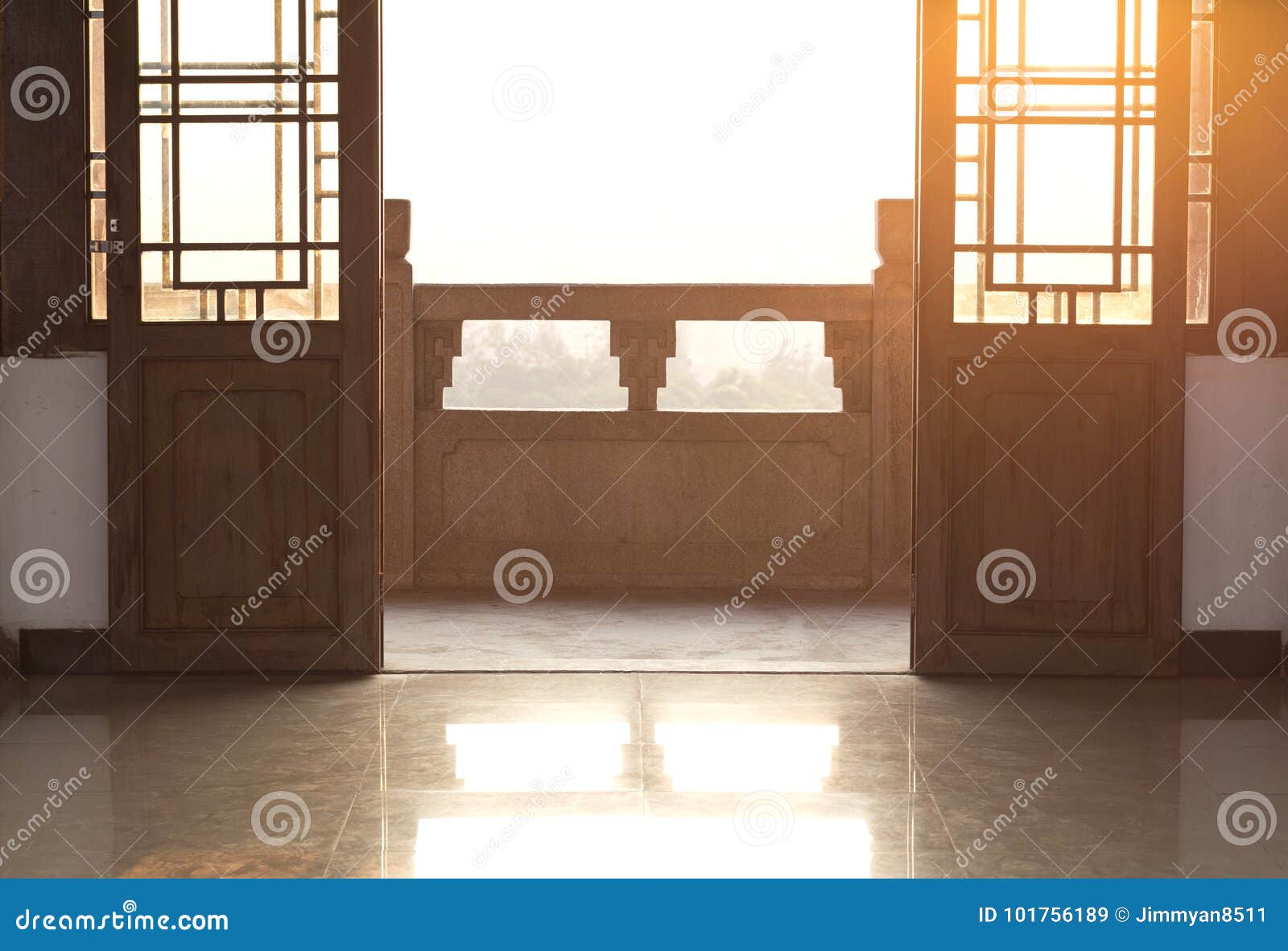 Chinese door stock image. Image of sunset, indoor, tradition - 101756189