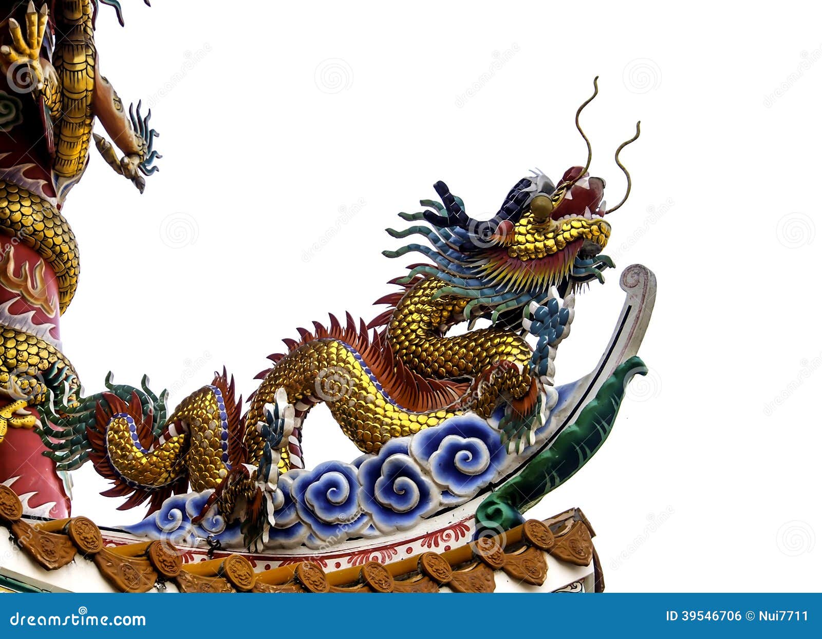 Chinese Draak Op Het Dak Van De Tempel Stock Foto - Image of kleurrijk ...