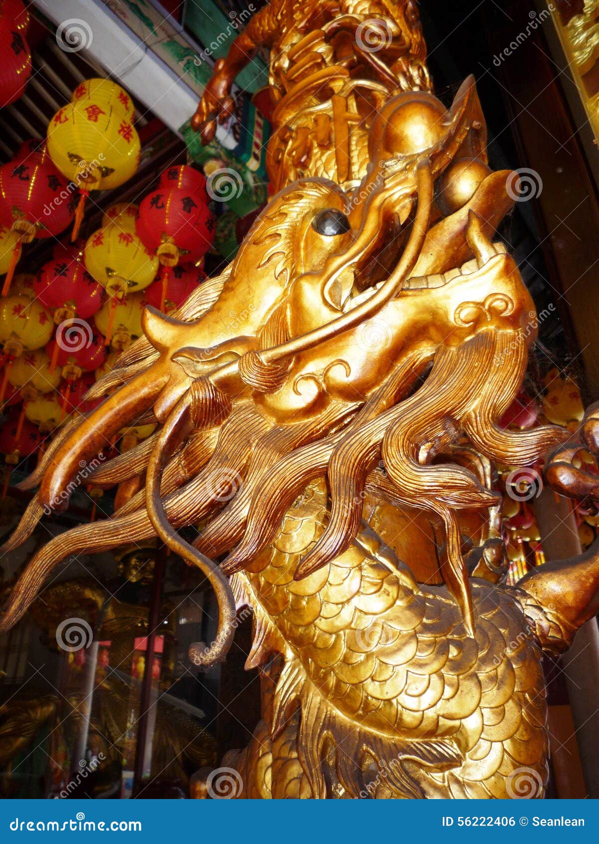 Chinese Dragon Carving Column Stock Photo - Image of golden, gold: 56222406