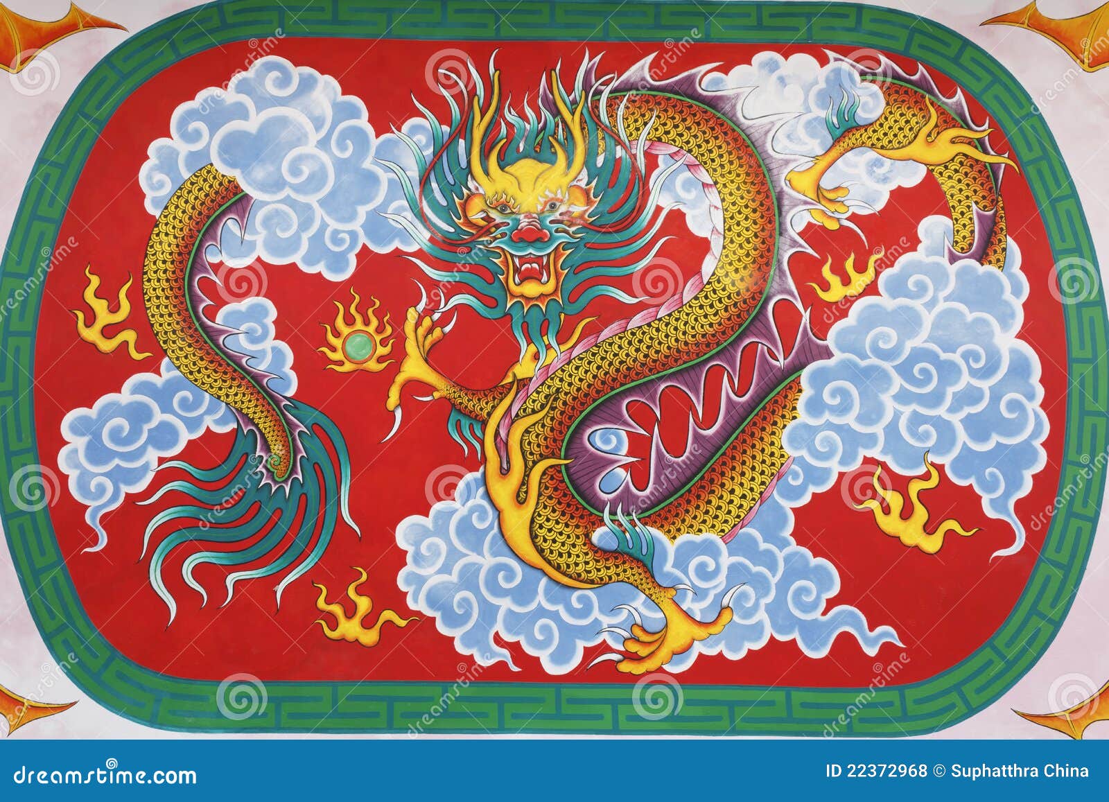 Chinese Dragon at Ceiling in Chinese Temple Stock Photo - Image of ...