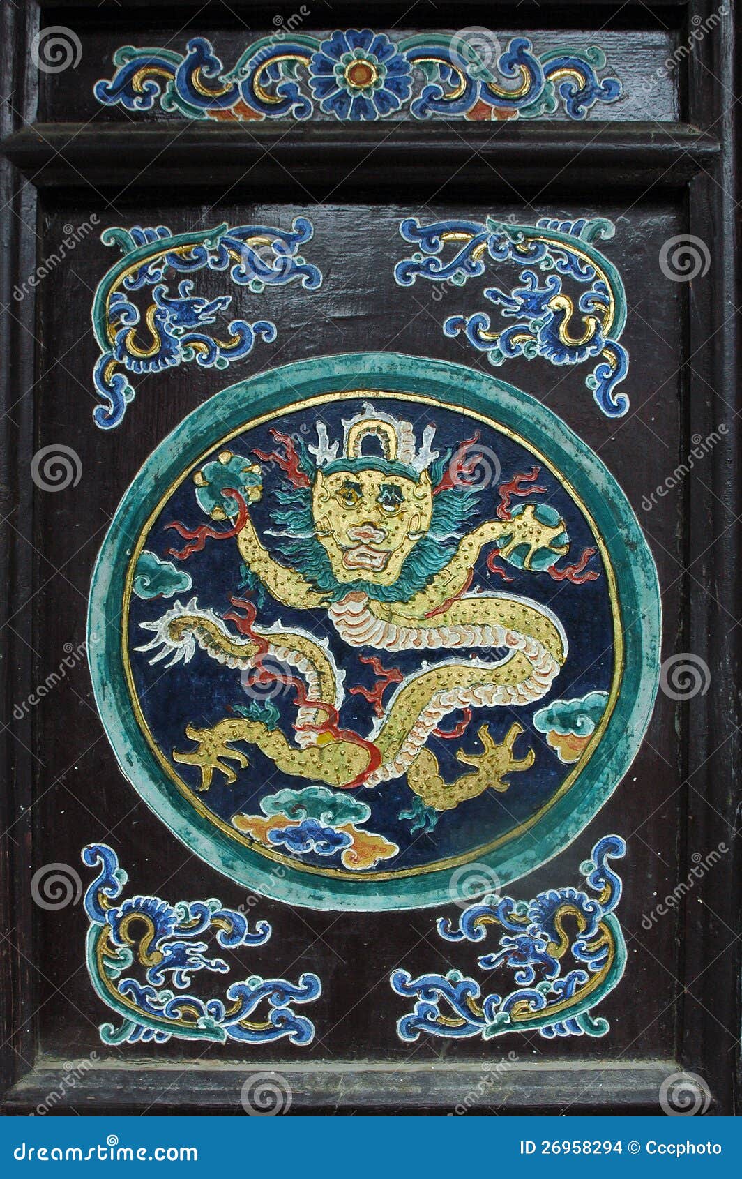 Chinese Dragon Door stock photo. Image of door, beijing - 26958294