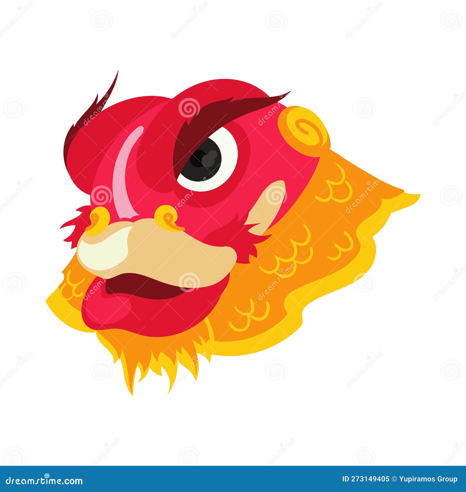 Chinese dragon face stock vector. Illustration of china - 273149405