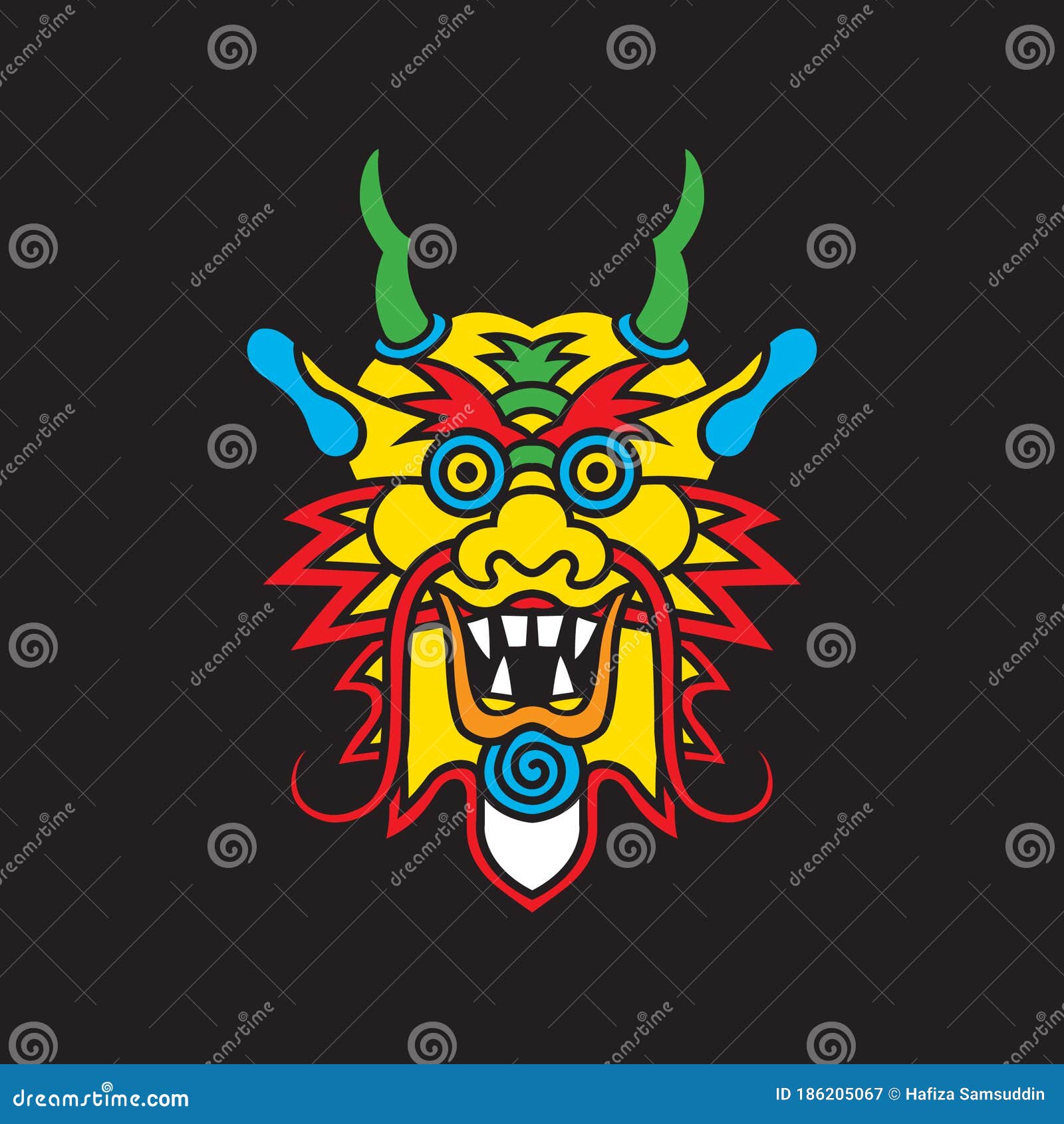 Chinese Dragon Head. Vector Illustration Decorative Design Stock Vector ...