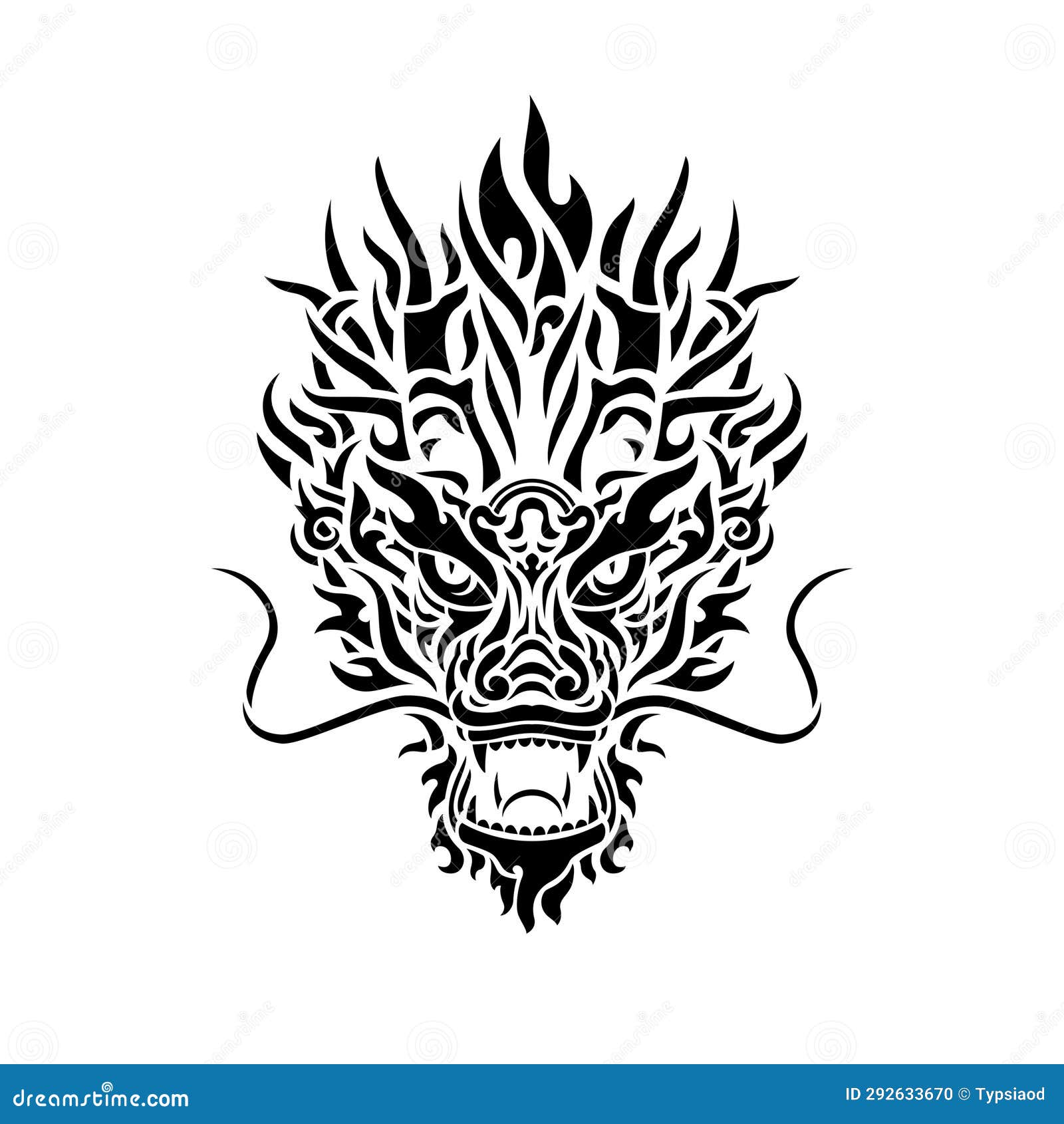 Chinese dragon with icon stock vector. Illustration of dragon - 292633670