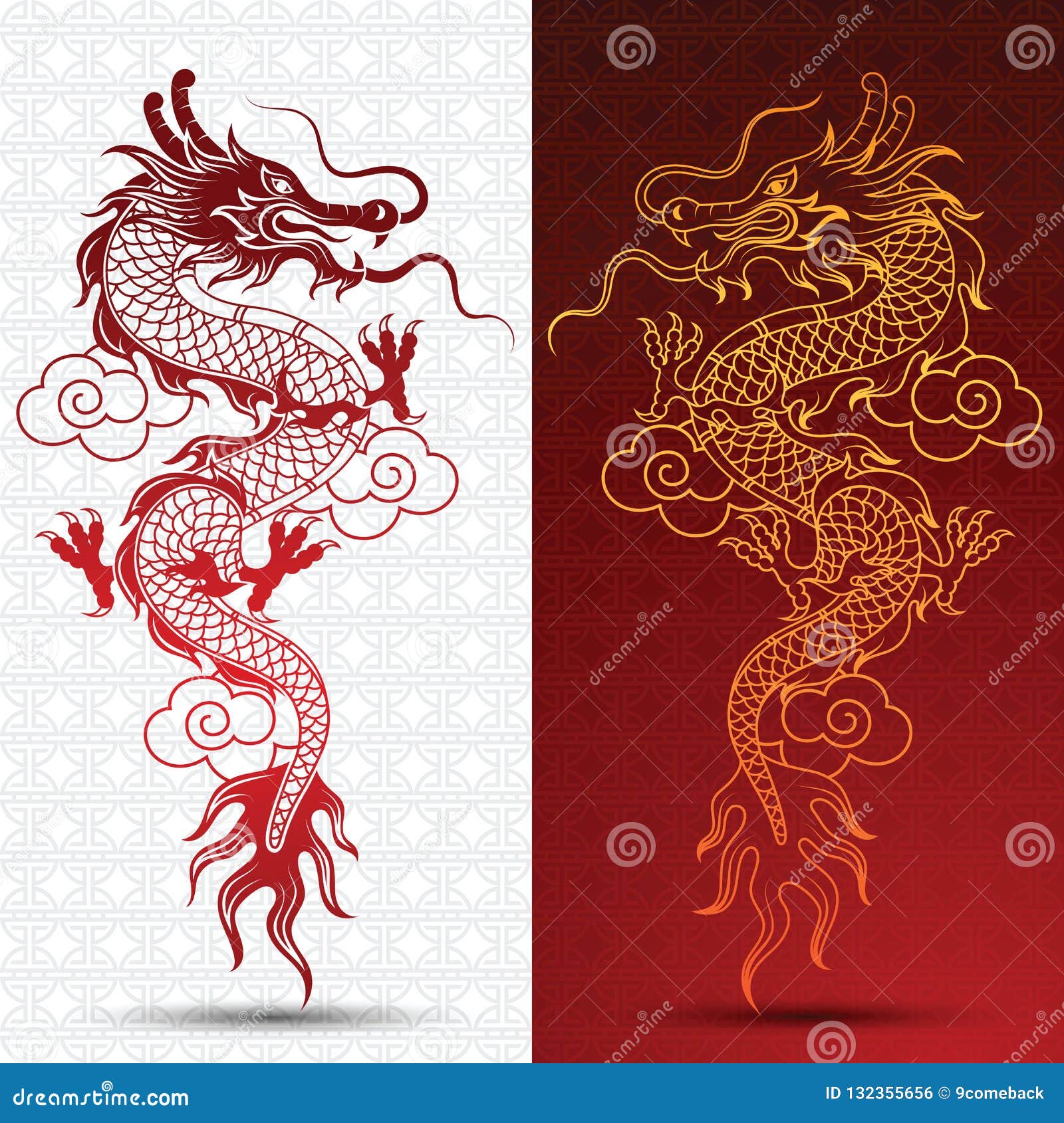 Chinese Dragon stock vector. Illustration of vector - 132355656
