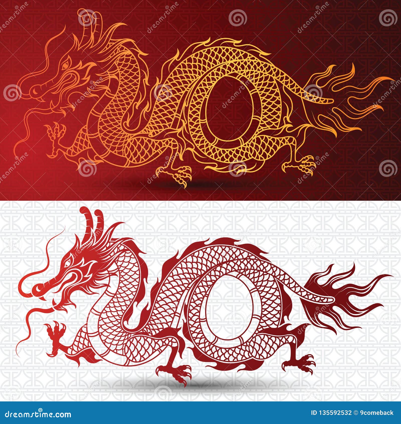 Chinese Dragon stock vector. Illustration of sketch - 135592532