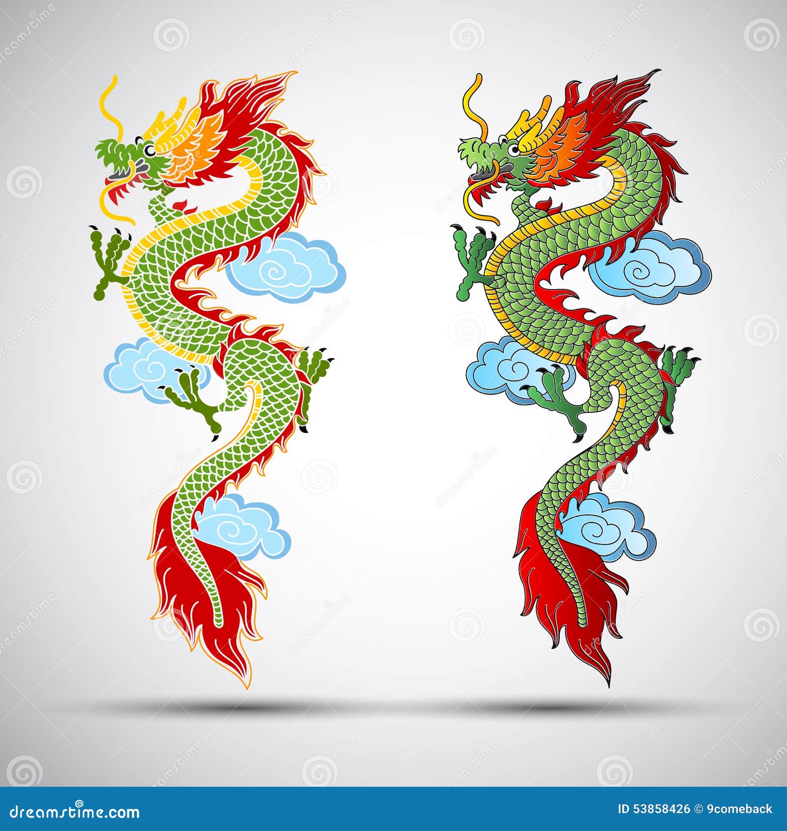 Chinese Dragon stock vector. Illustration of asia, decoration - 53858426