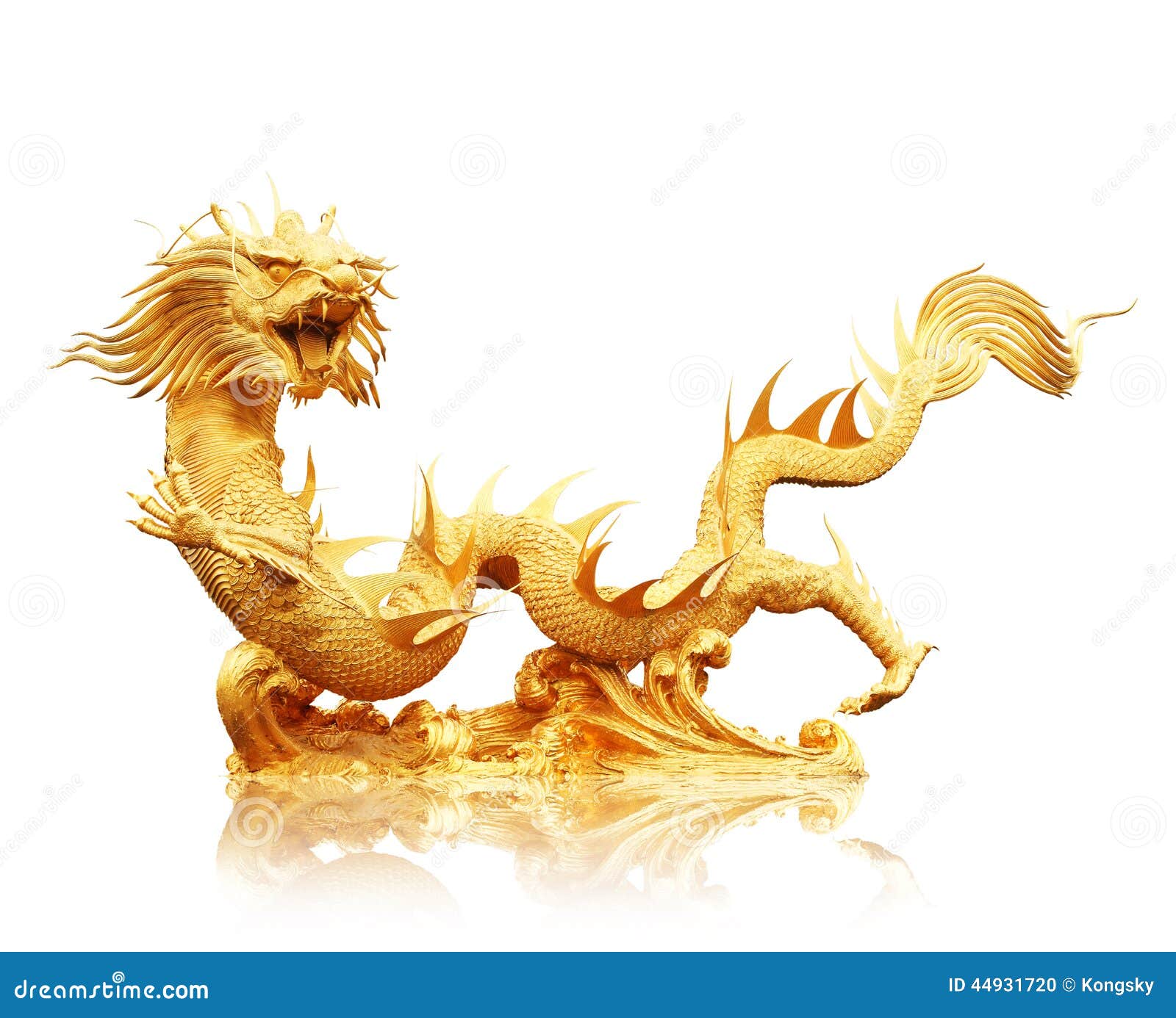 Chinese Dragon Isolated on White with Clipping Path. Stock Photo ...