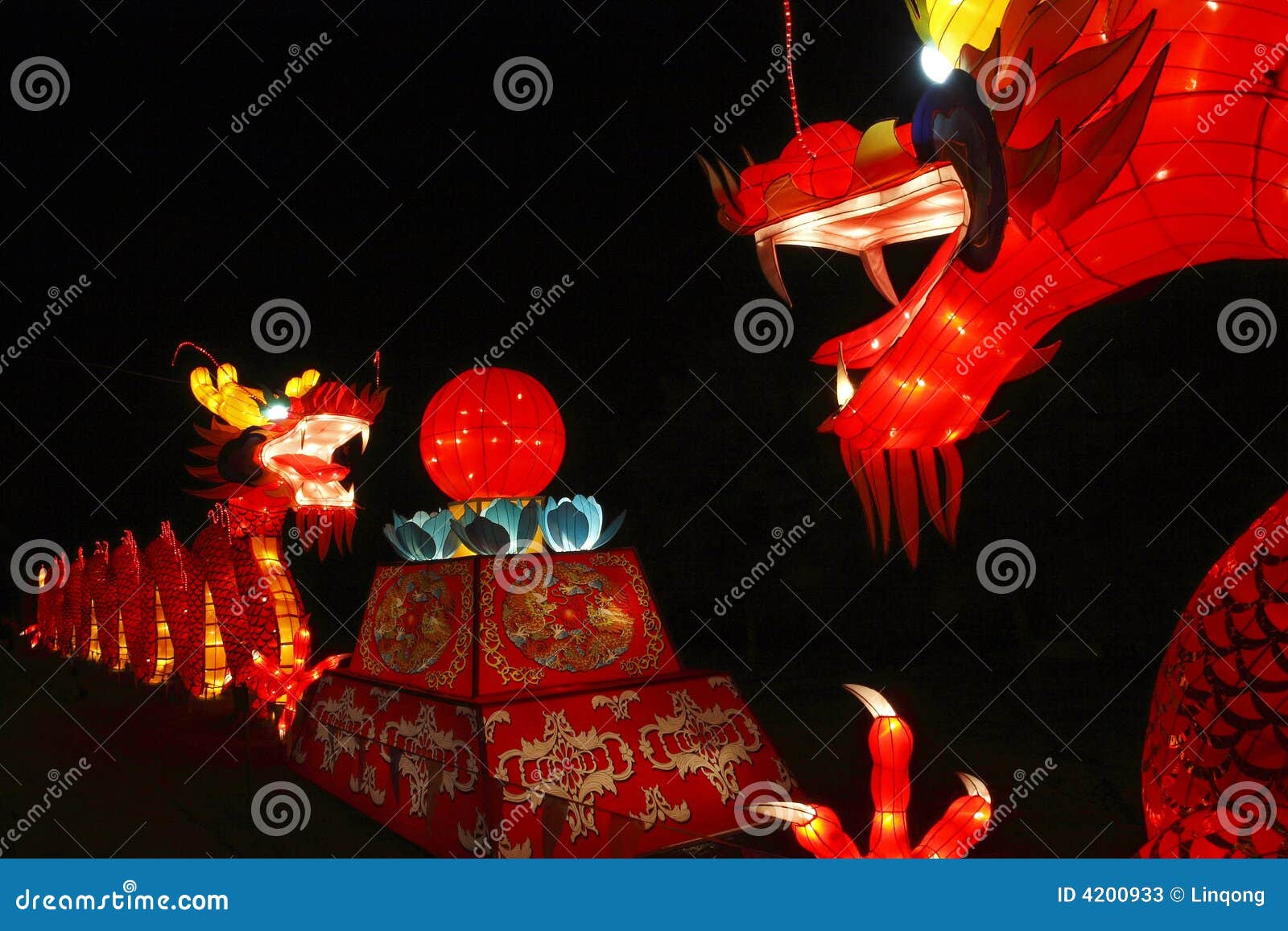 Chinese Dragon lantern stock image. Image of bright, outdoor - 4200933