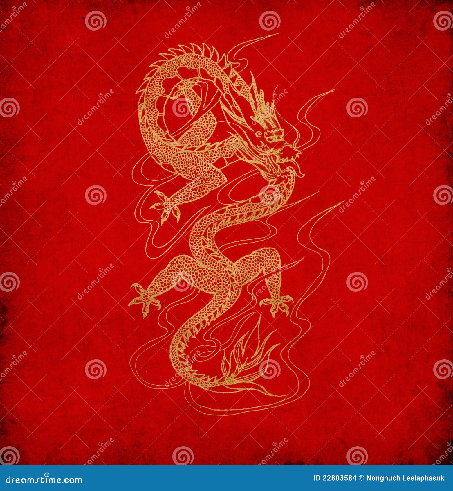 Red Chinese Dragon Background