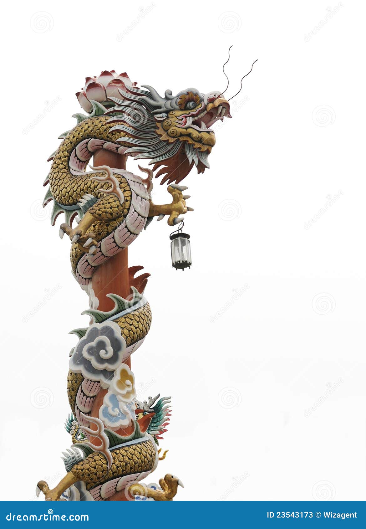 Dragon On A Pole In The Chinese Temple Royalty-Free Stock Image ...