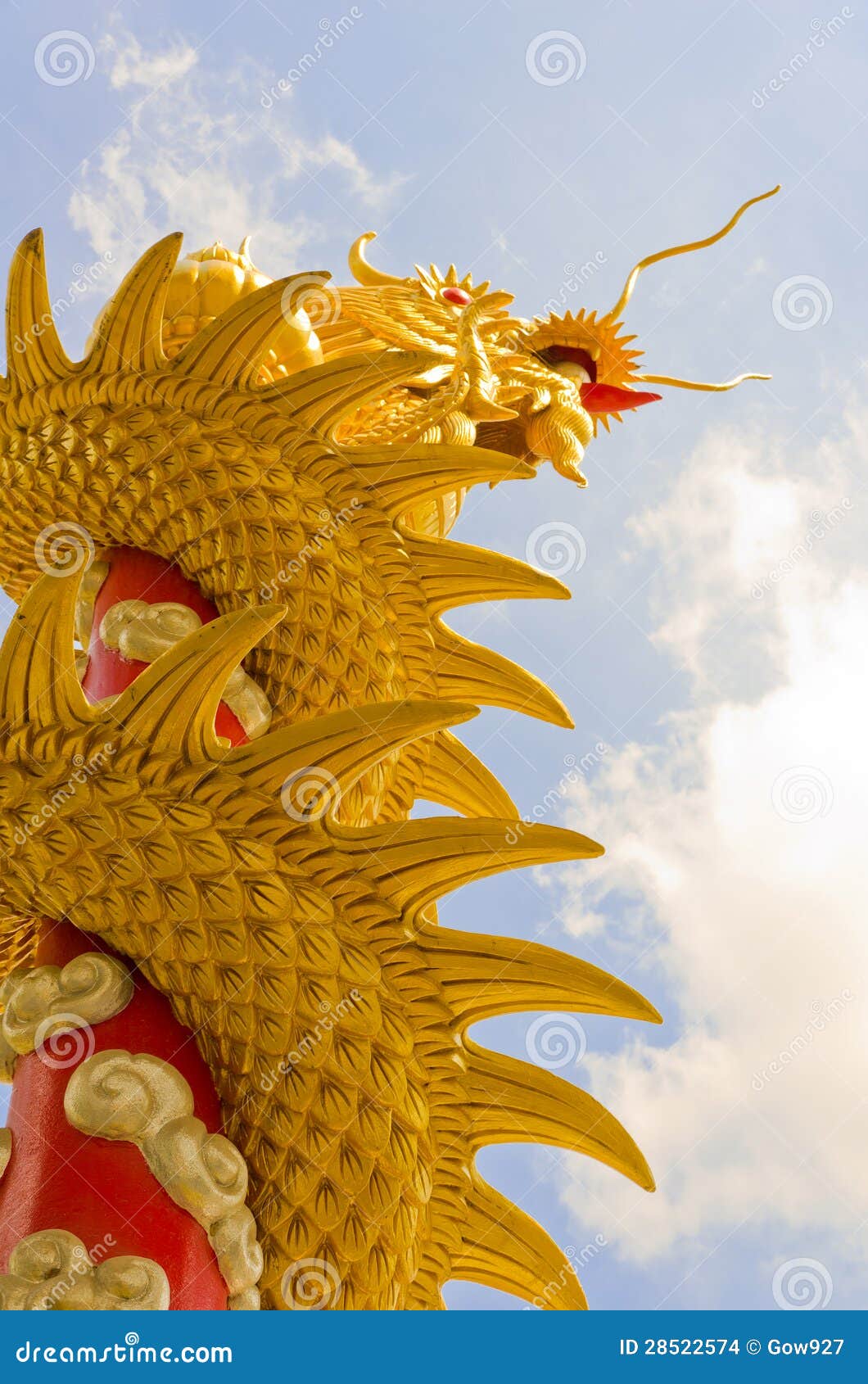 Chinese Dragon is Reaching the Sky Stock Photo - Image of culture, coil ...