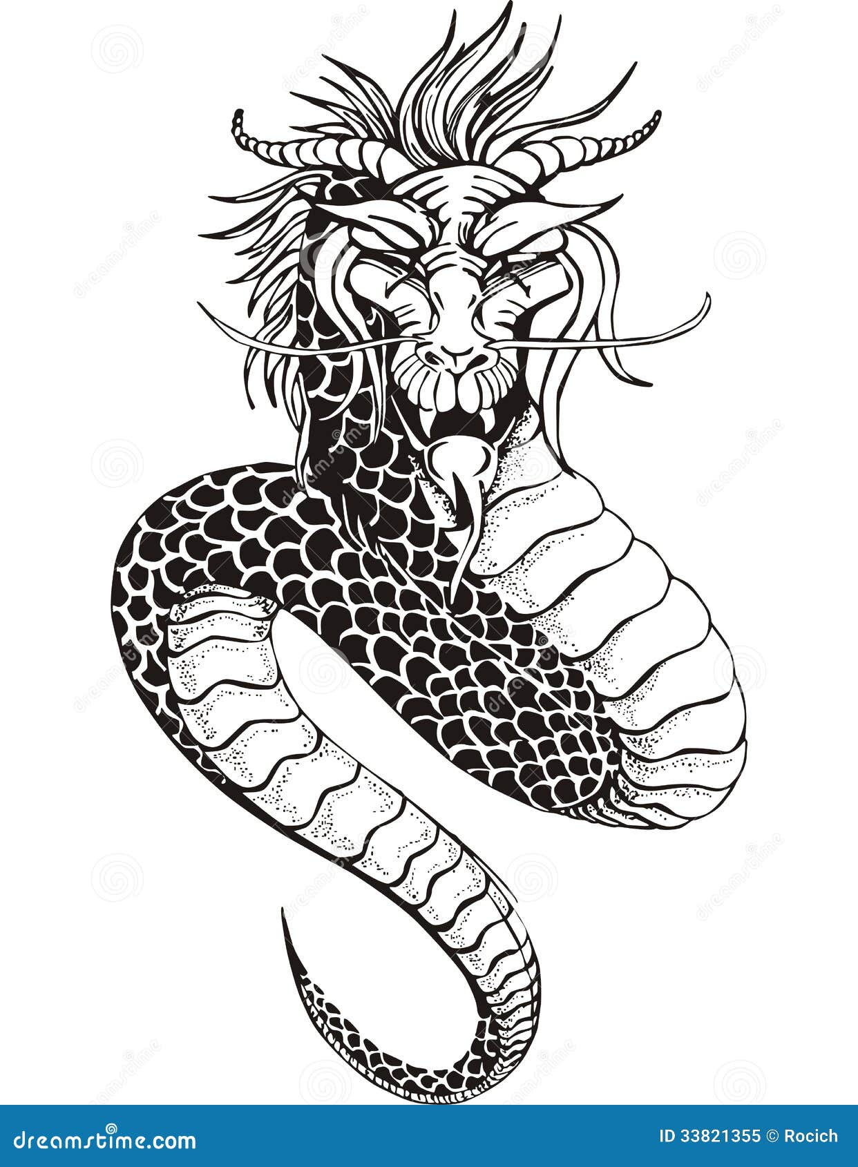 Chinese dragon serpent stock vector. Illustration of dragon - 33821355