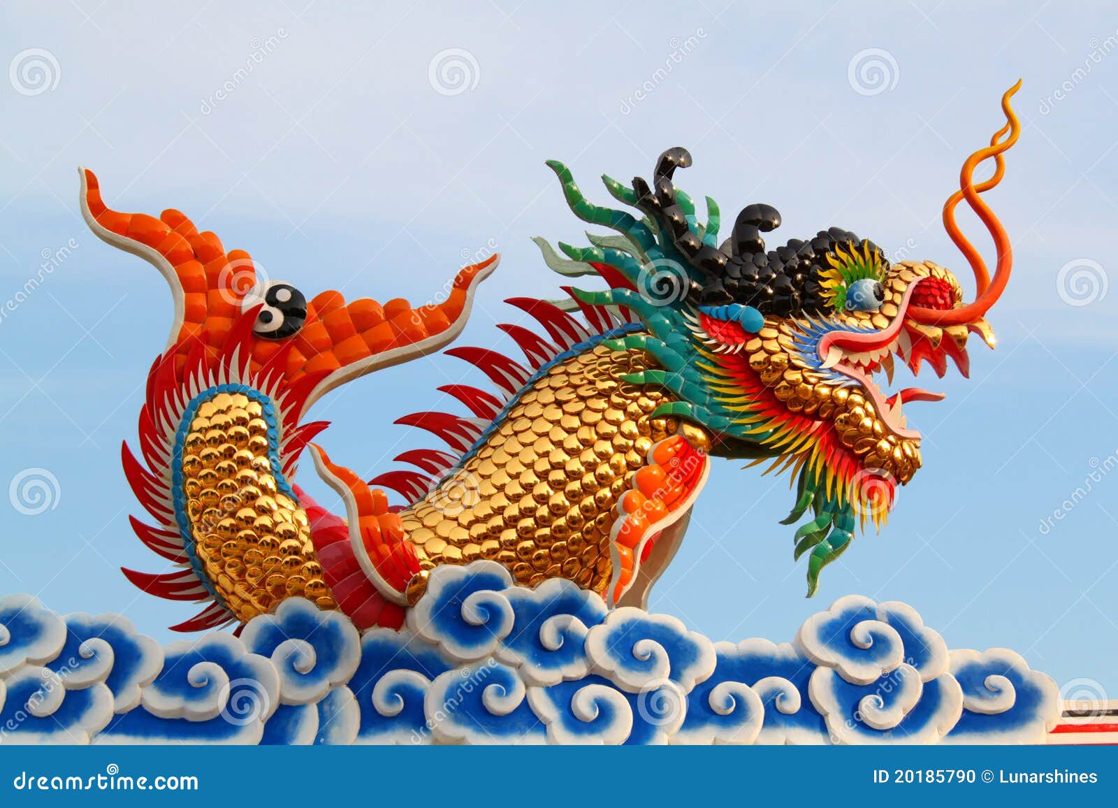 Chinese Dragon Statue stock photo. Image of holy, oriental - 20185790