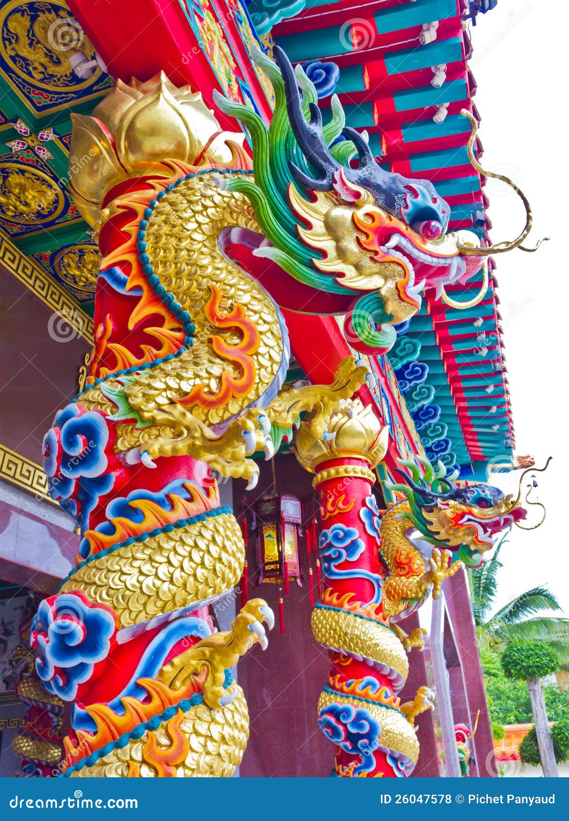 Chinese dragon statue stock photo. Image of gold, ornament - 26047578