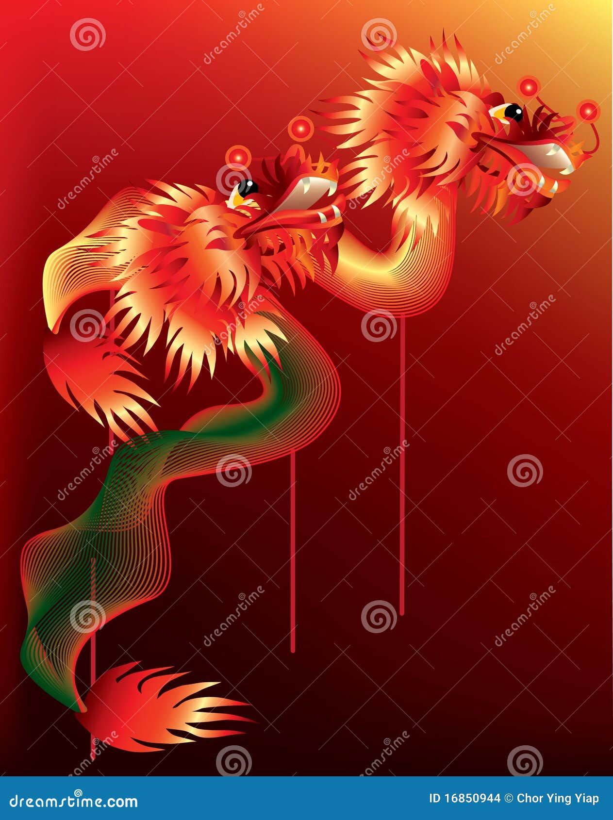 Chinese Dragons Vector Illustration | CartoonDealer.com #12009336