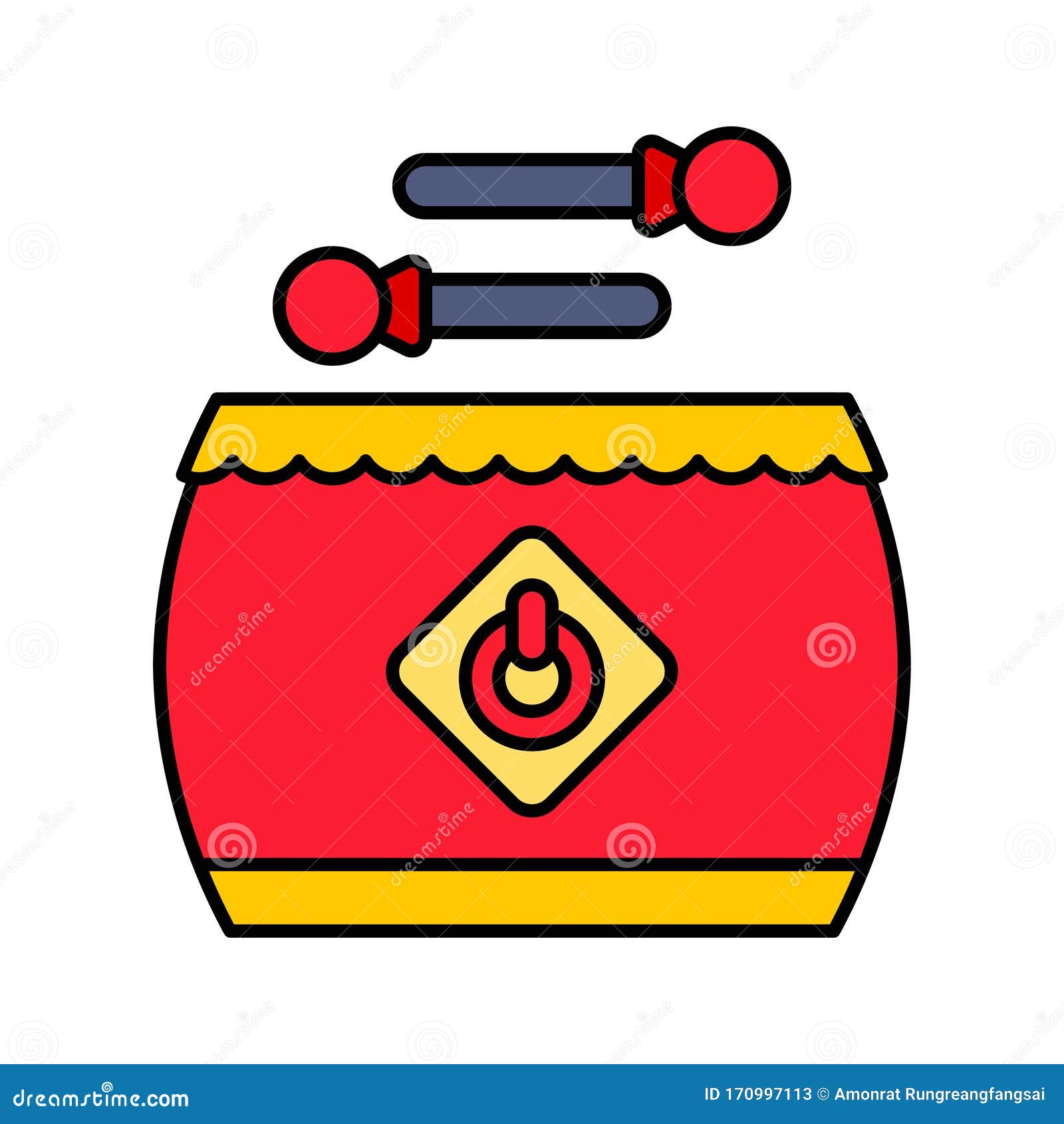 Chinese Drum Vector, Chinese New Year Filled Icon Stock Vector ...