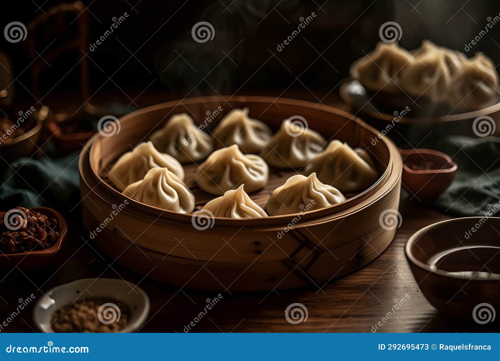 Chinese dumpling on table stock illustration. Illustration of china ...