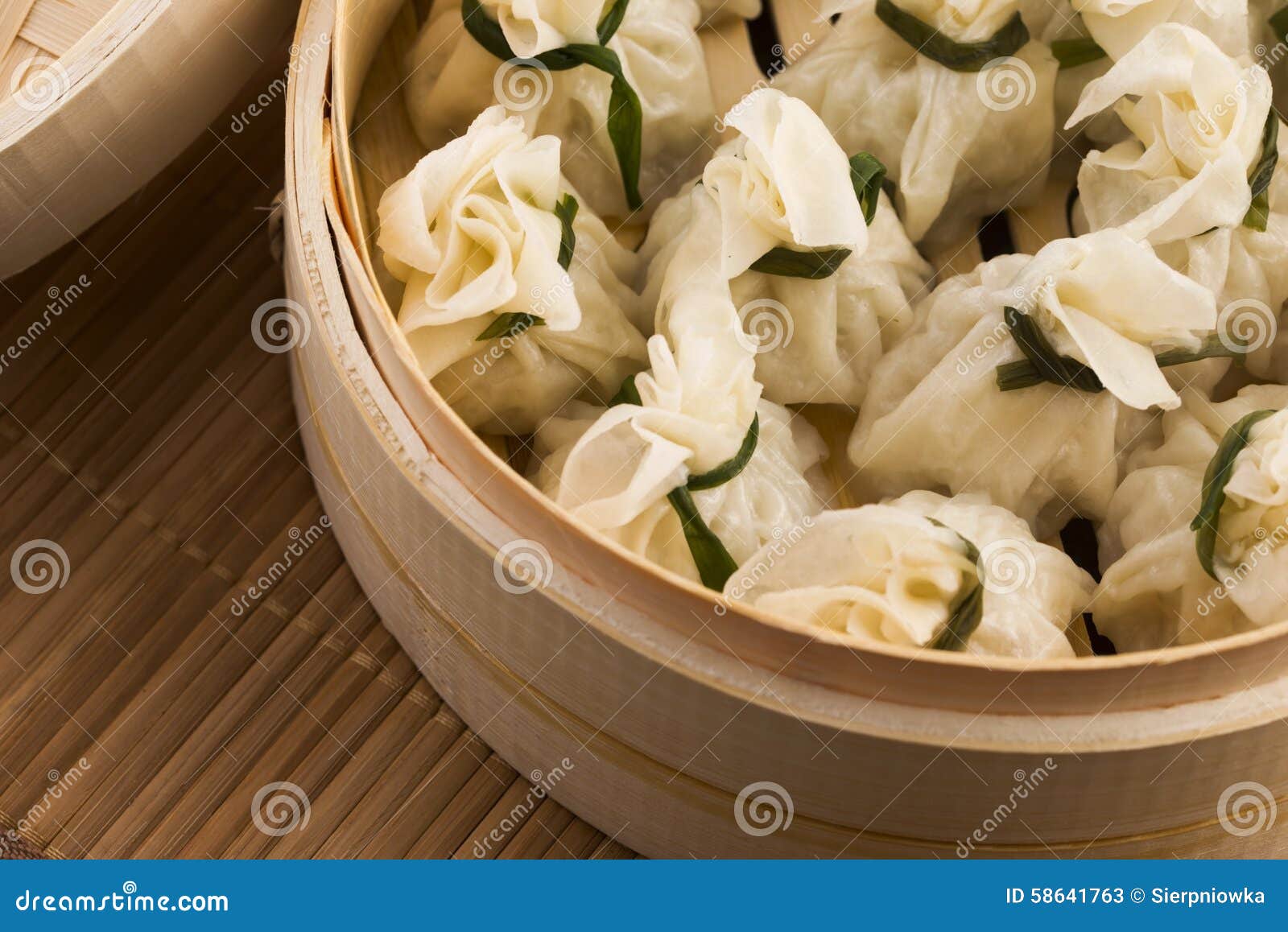 Chinese Dumplings in Bamboo Steamers Stock Image - Image of shaomai ...