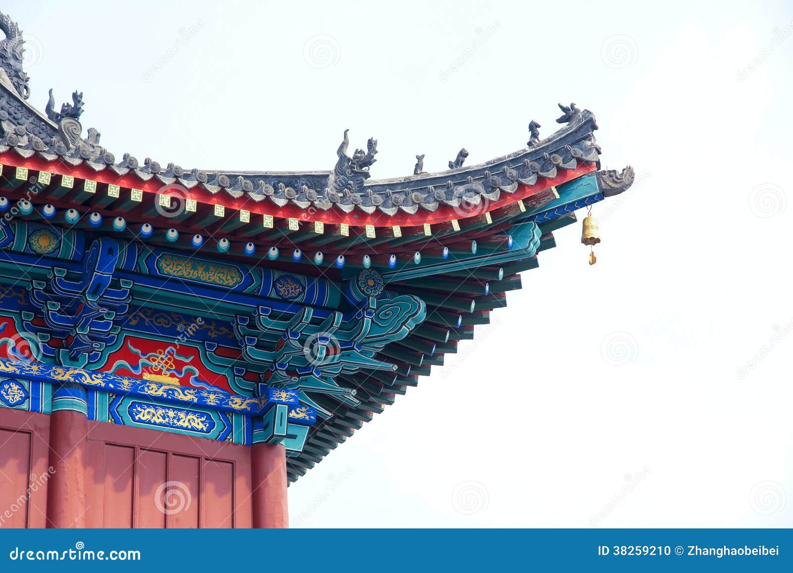 Chinese eave stock photo. Image of bell, aeolian, building - 38259210
