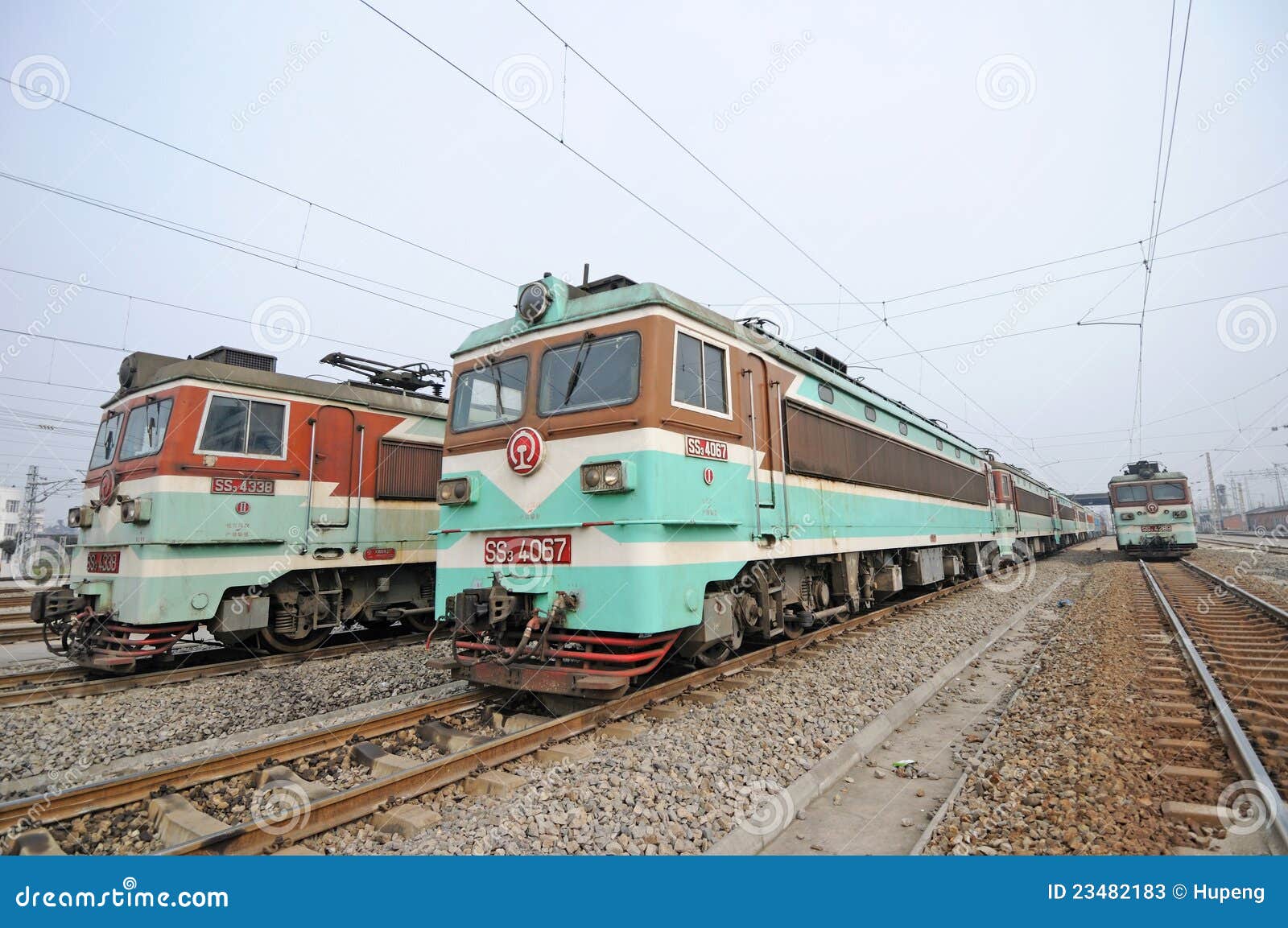 Electric Train Trolley Pole. High Speed Railway Electrification System ...