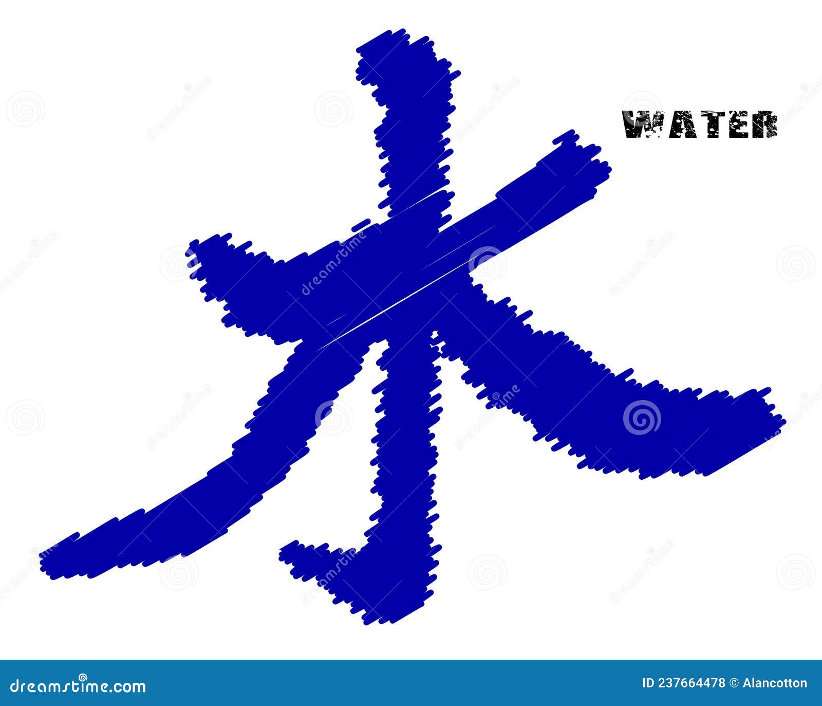 The Chinese Element Symbol for Water Stock Vector - Illustration of ...