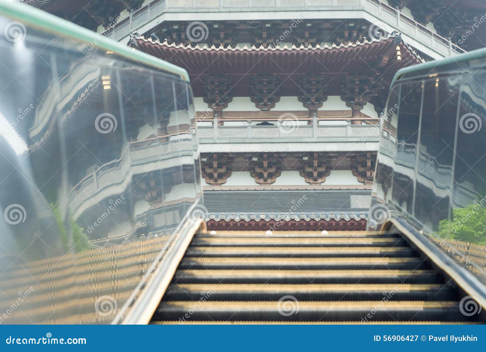 Chinese escalator stock image. Image of station, architecture - 56906427