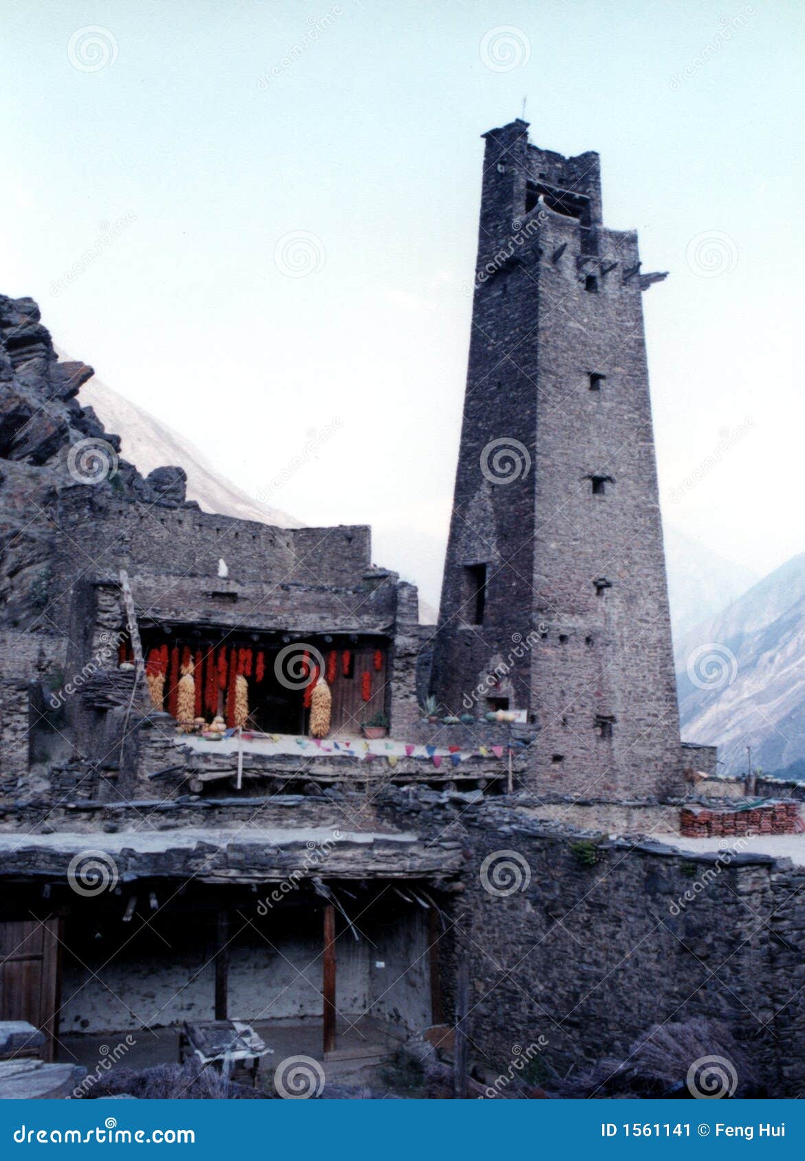 Chinese Ethnic Minority Tower Stock Image - Image of qiang, nature: 1561141