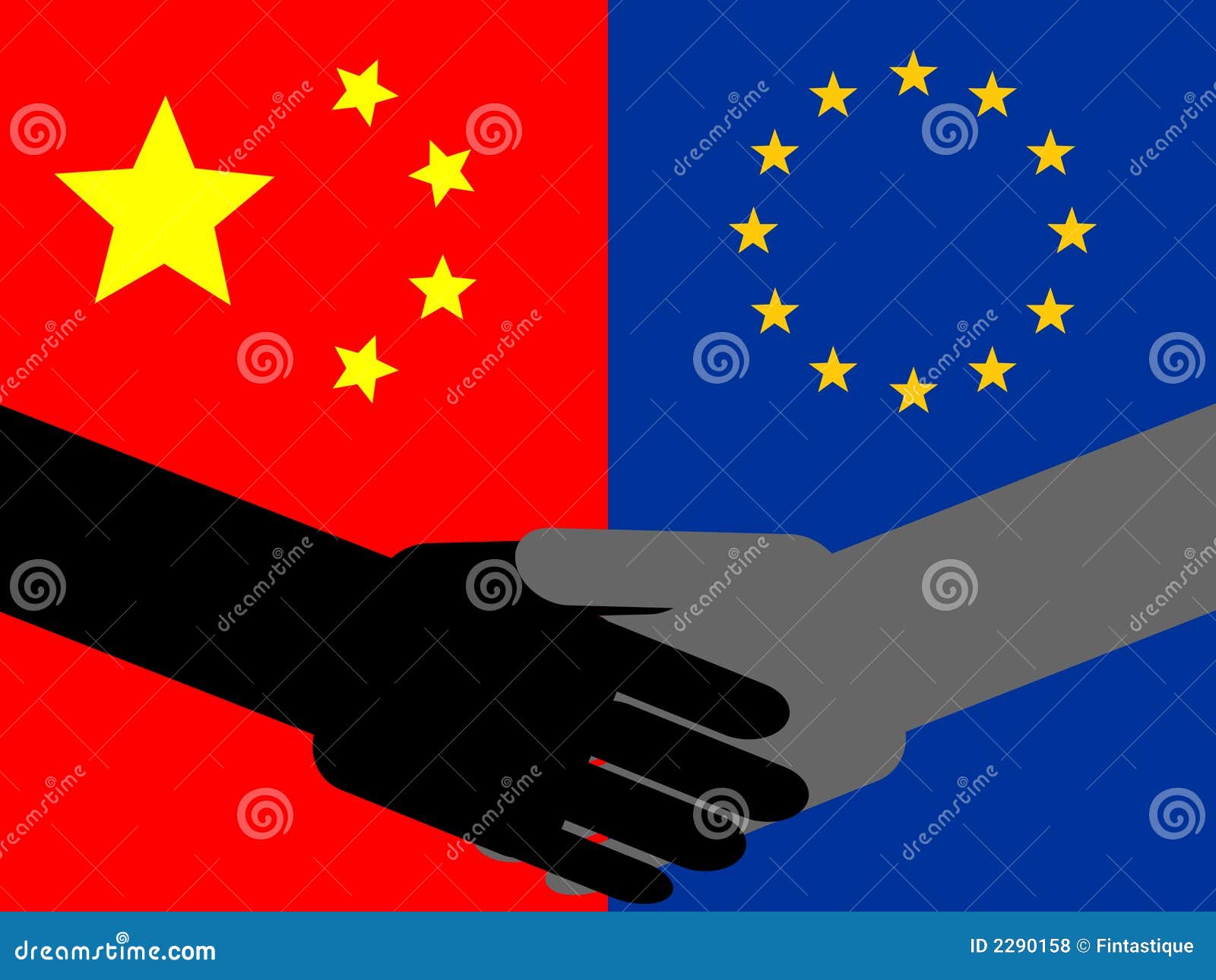 Chinese European handshake stock vector. Illustration of chinese - 2290158