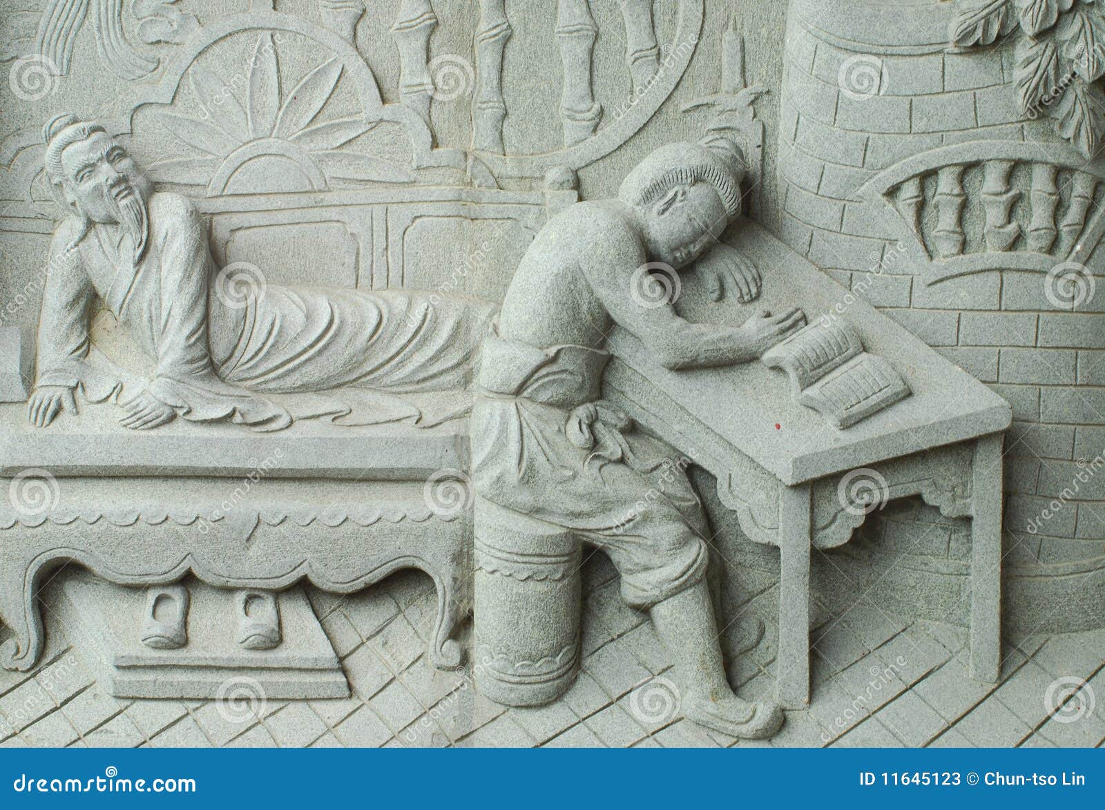 Chinese Fable by Stone Carving. Stock Image - Image of brilliant, fable ...