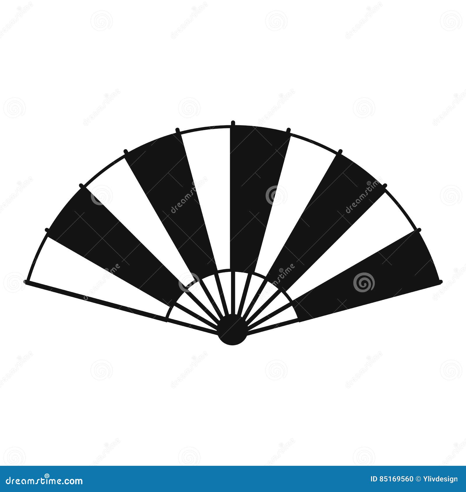 Chinese Fan Icon, Simple Style Stock Vector - Illustration of sign ...