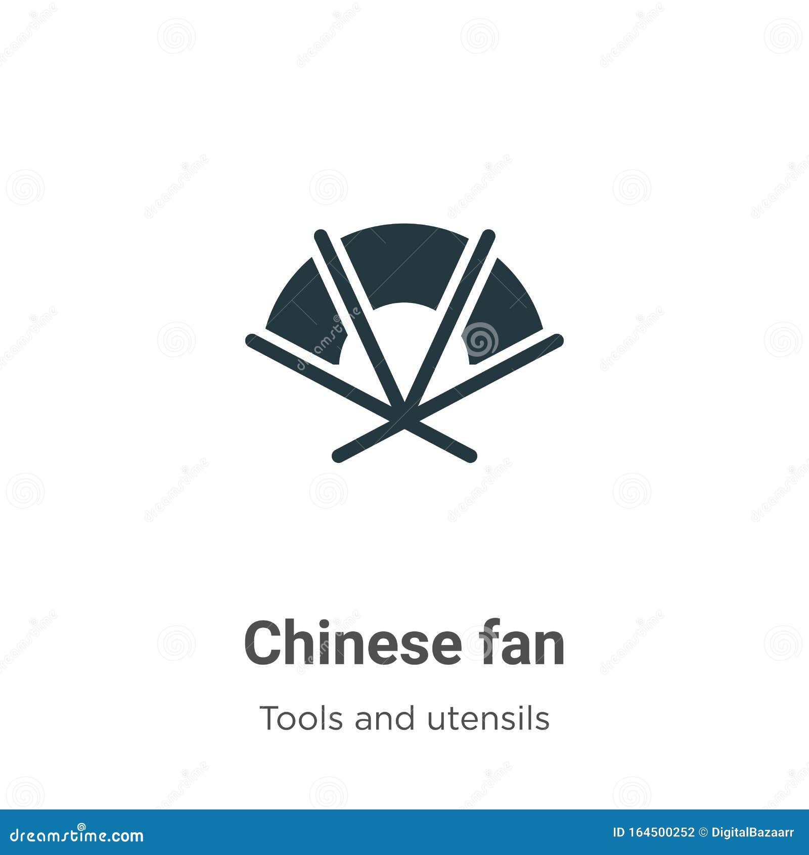 Chinese Fan Vector Icon on White Background. Flat Vector Chinese Fan ...