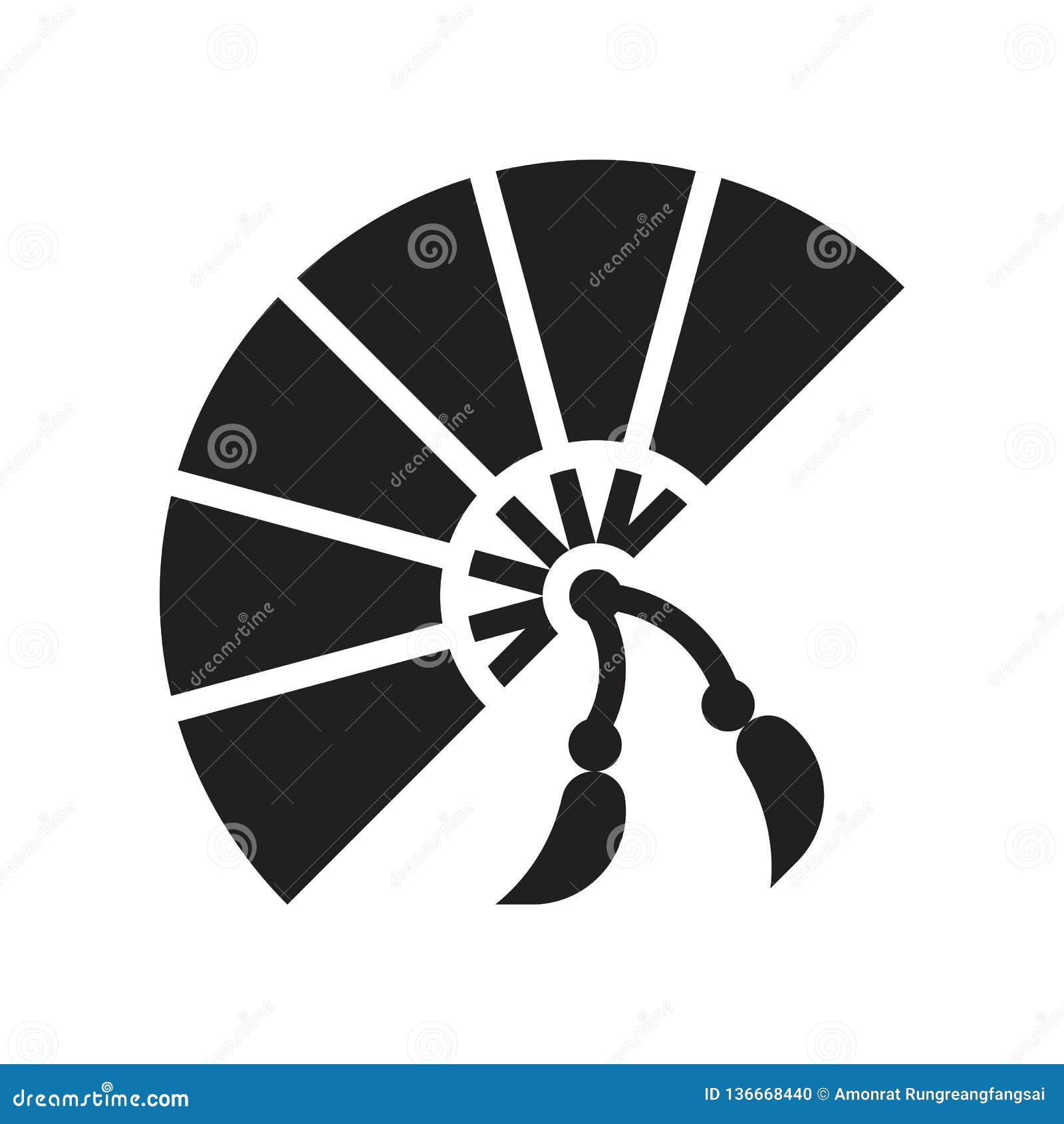 Chinese Fan Vector, Chinese New Year Related Solid Icon Stock Vector ...