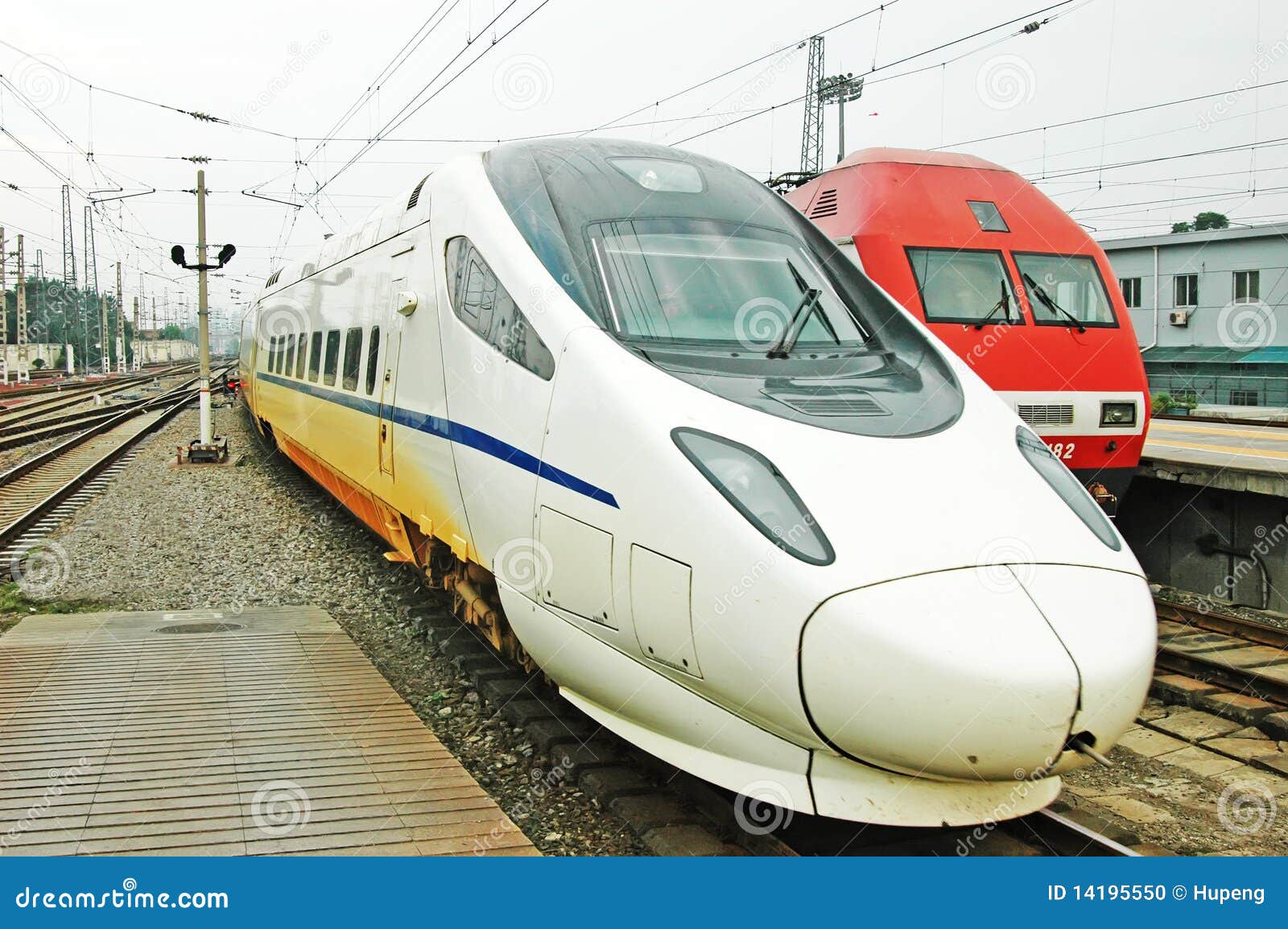 Chinese Fast Train and Electric Train Stock Photo - Image of depot ...