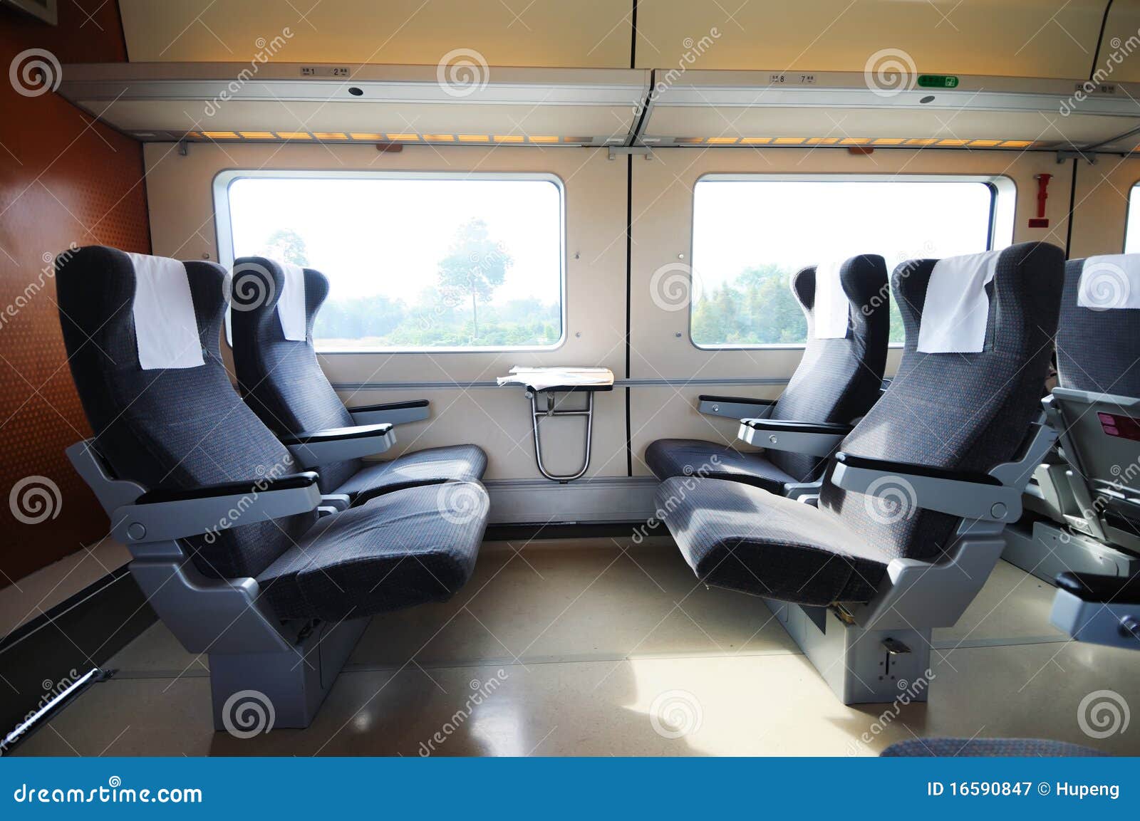 Train Interior At First-class On German Intercity Express. Empty Train ...