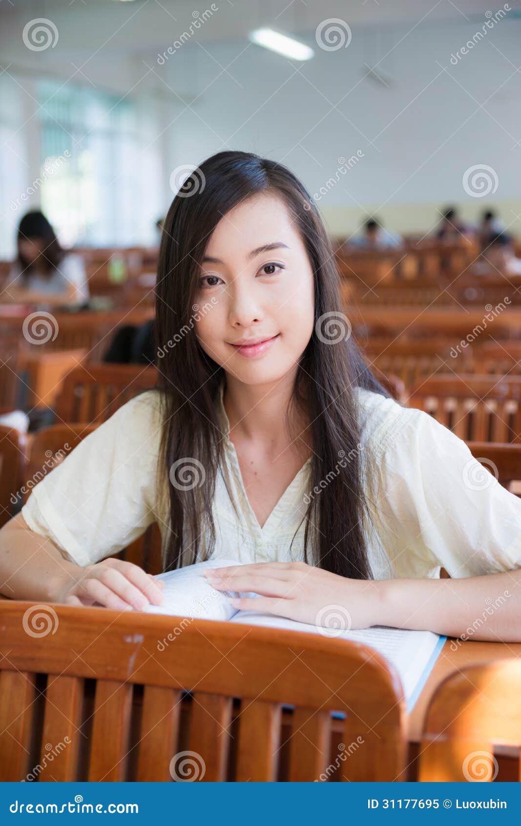 Chinese Female College Student Stock Image - Image of adult, smile ...