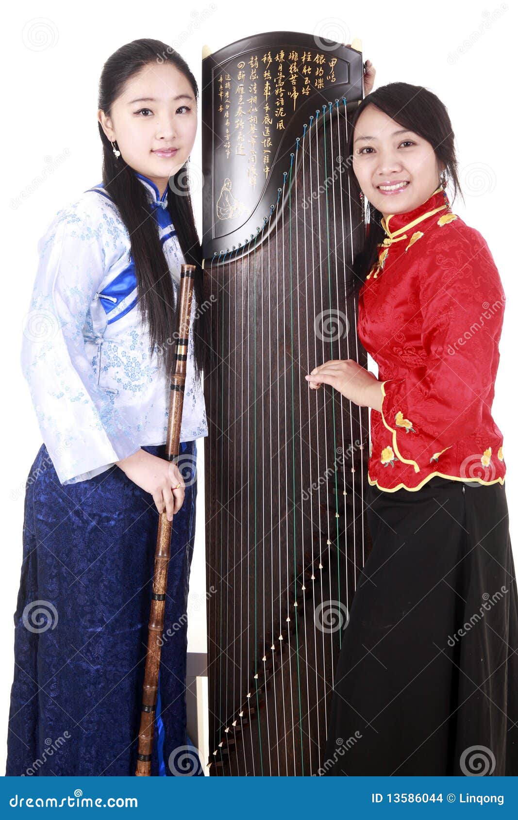 Chinese female musicians stock photo. Image of happy - 13586044