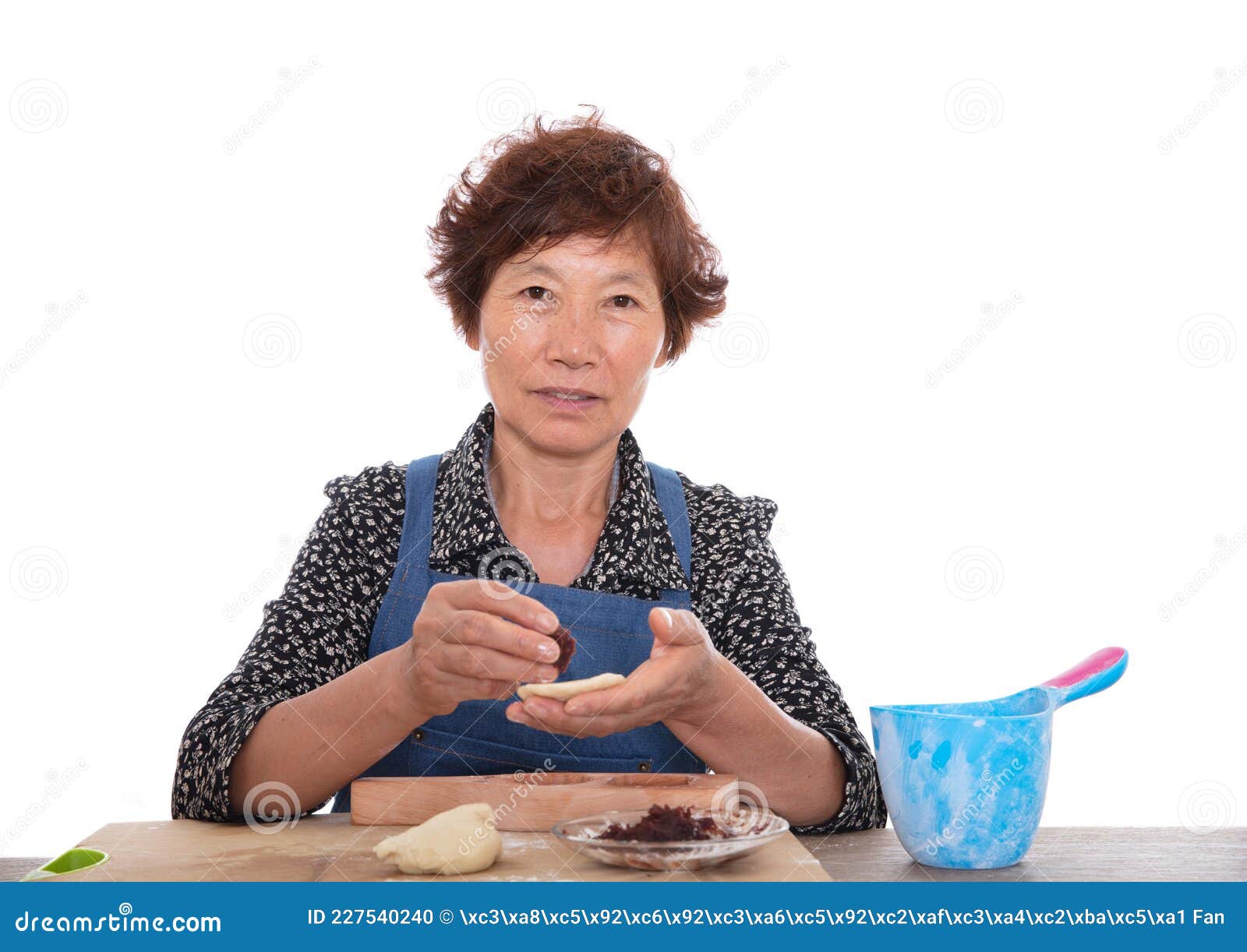 Chinese Female Pastry Chef is Making Moon Cakes Stock Photo - Image of ...