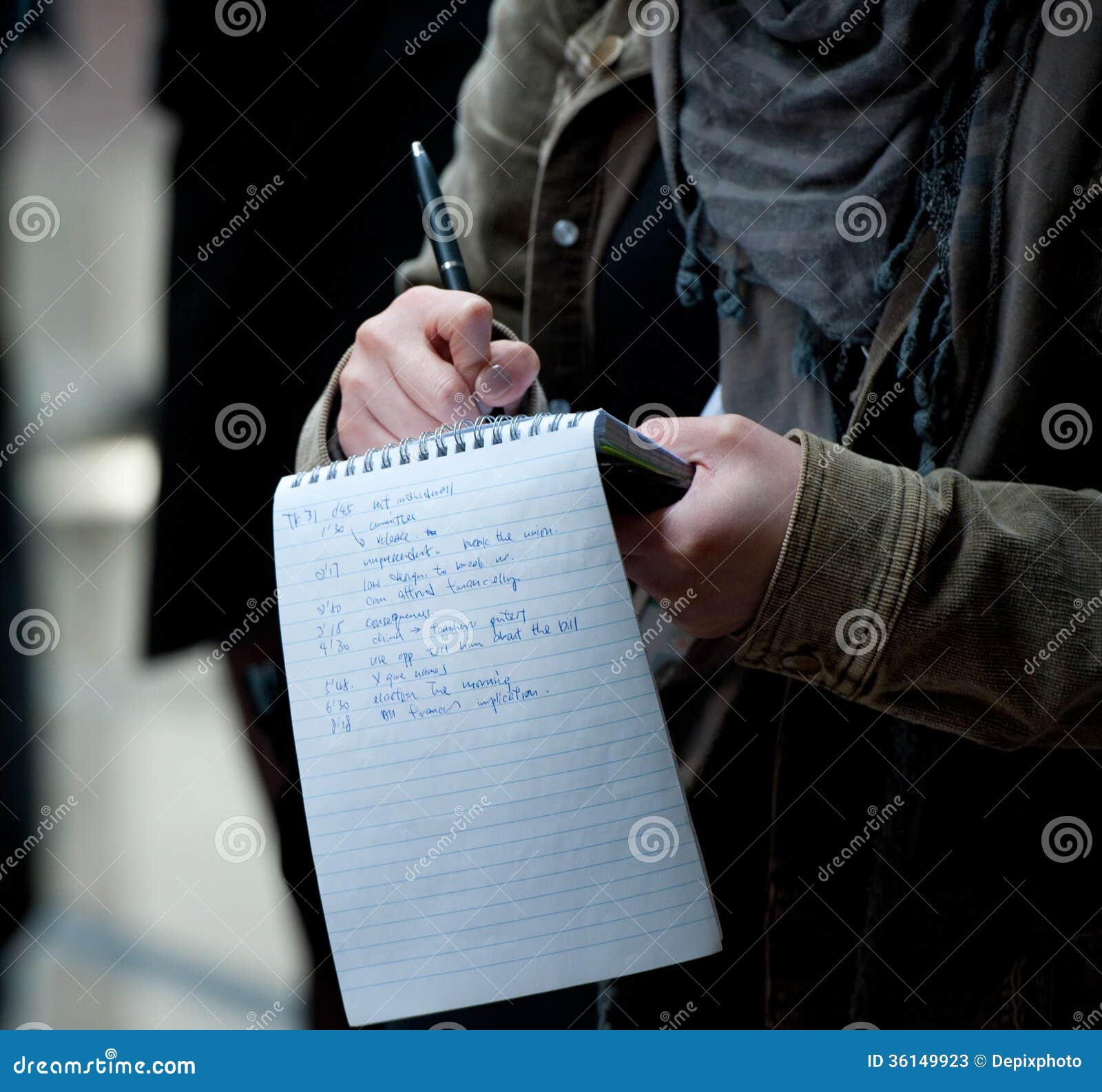 Chinese Female Reporter stock image. Image of breaking - 36149923