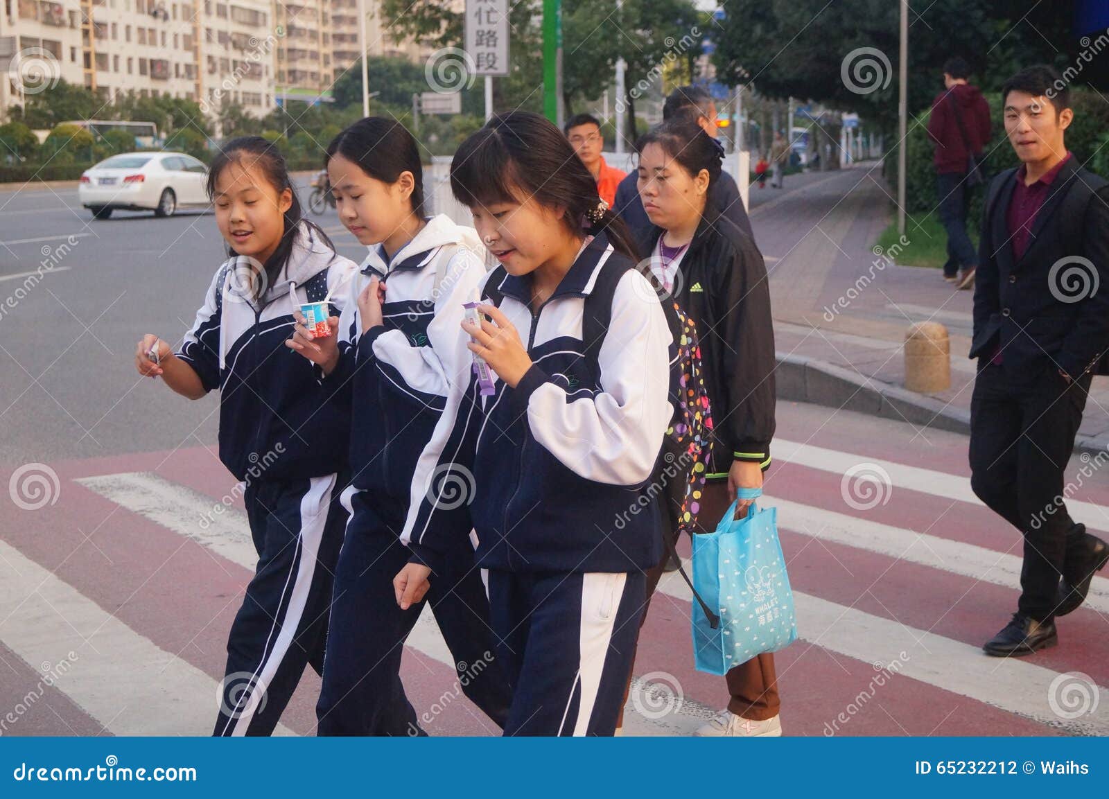 Chinese female students editorial photography. Image of school - 65232212