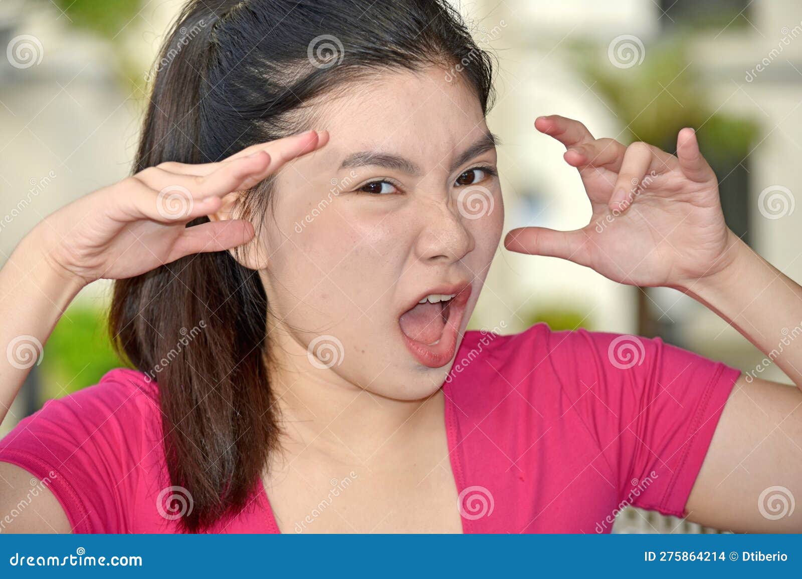 A Chinese Female Under Stress Stock Photo - Image of anxiety ...