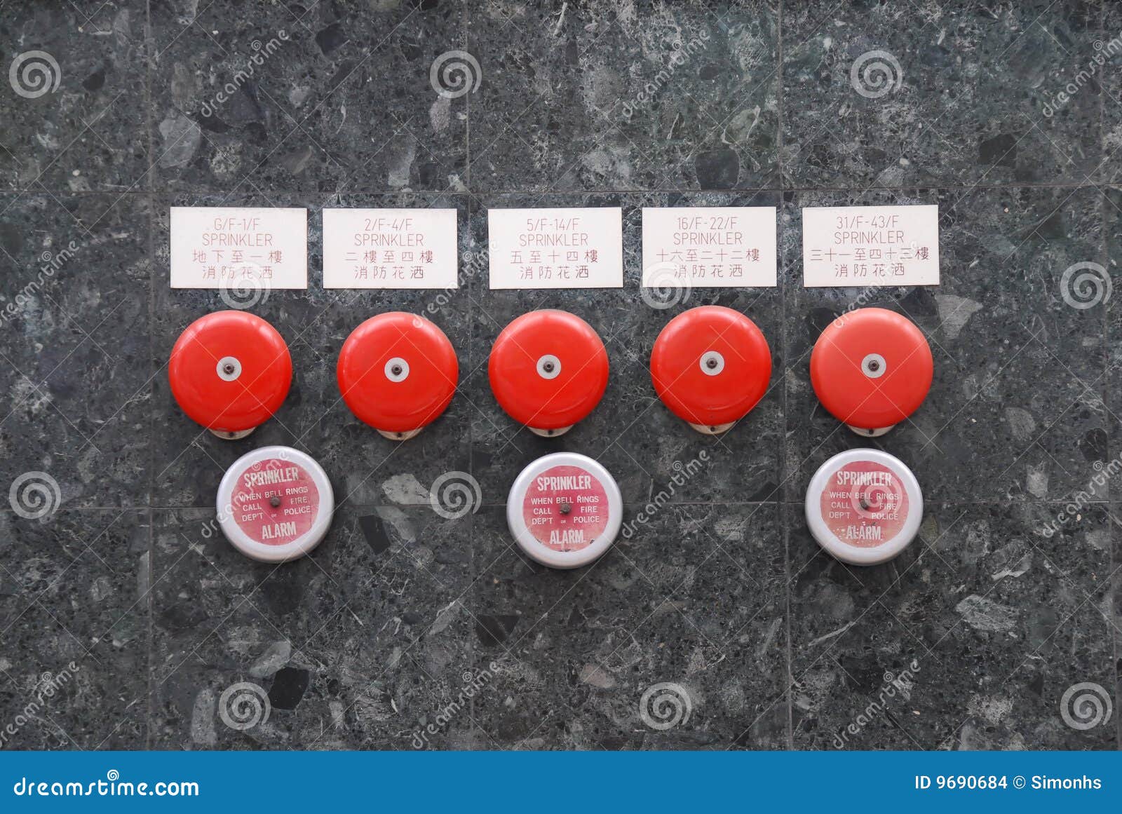 Chinese Fire Alarm Bells stock photo. Image of insurance - 9690684
